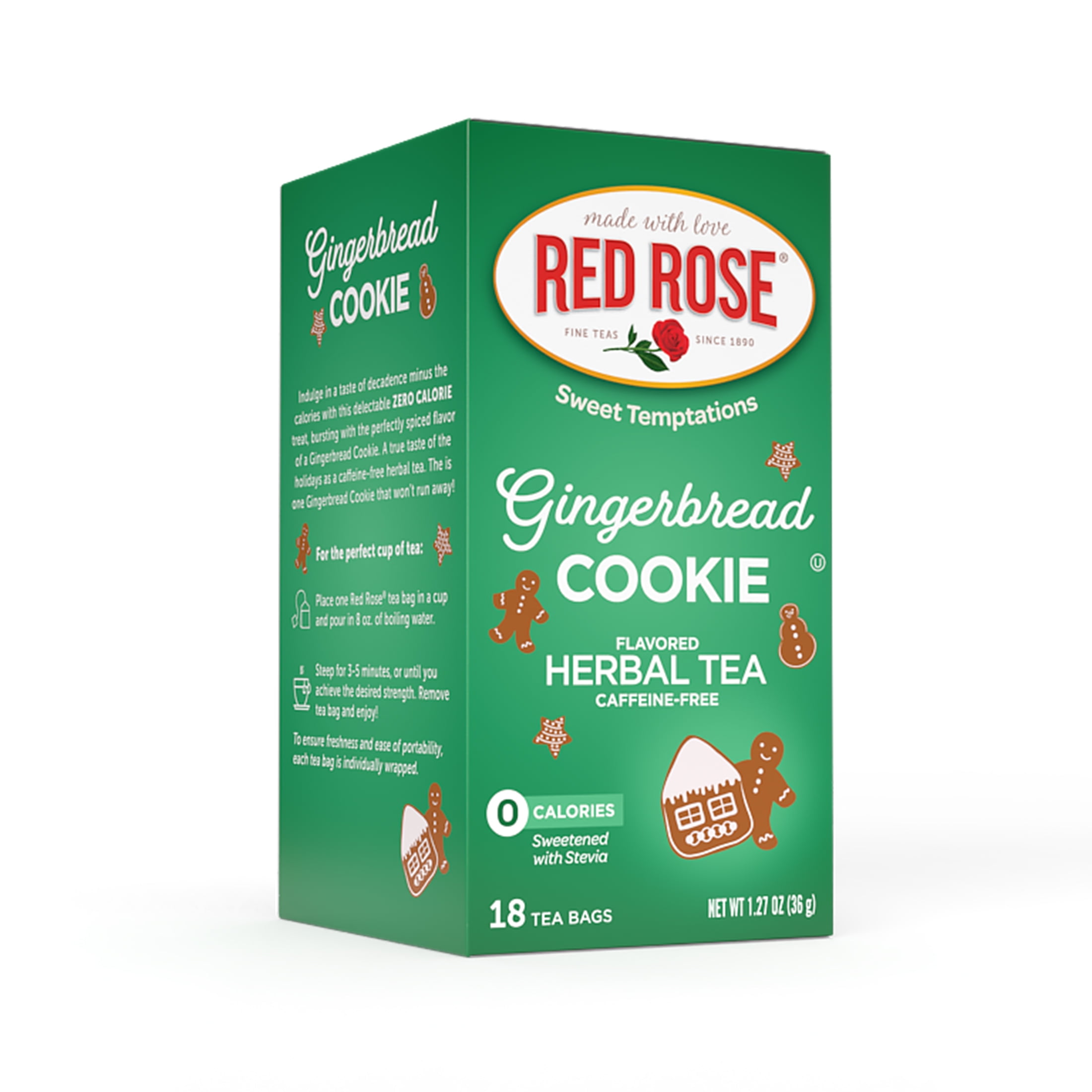 Red Rose Sweet Temptations Dessert Tea Gingerbread Cookie, Zero Carbs ...