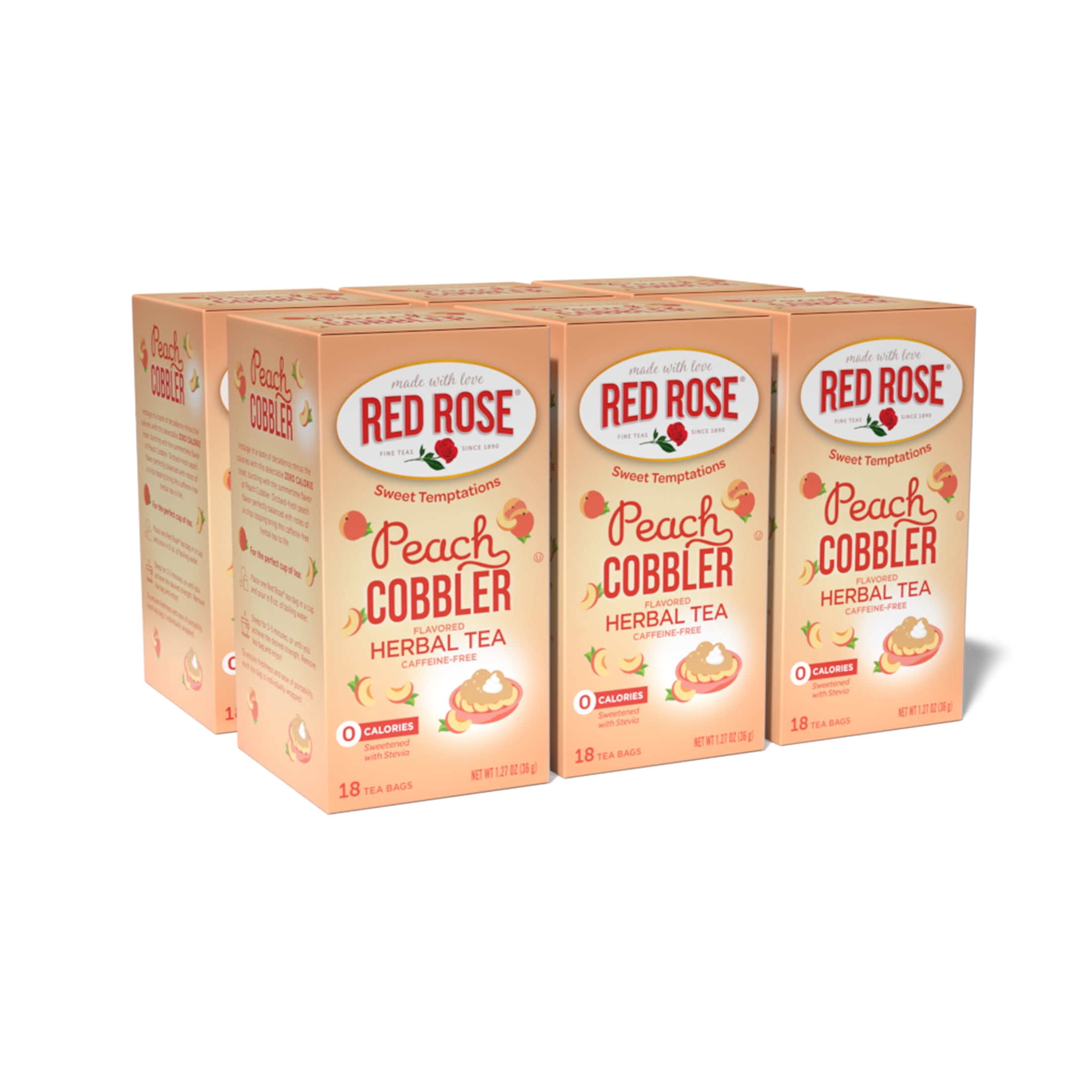 Red Rose Sweet Temptations Dessert Tea Peach Cobbler, Zero Carbs, Zero ...