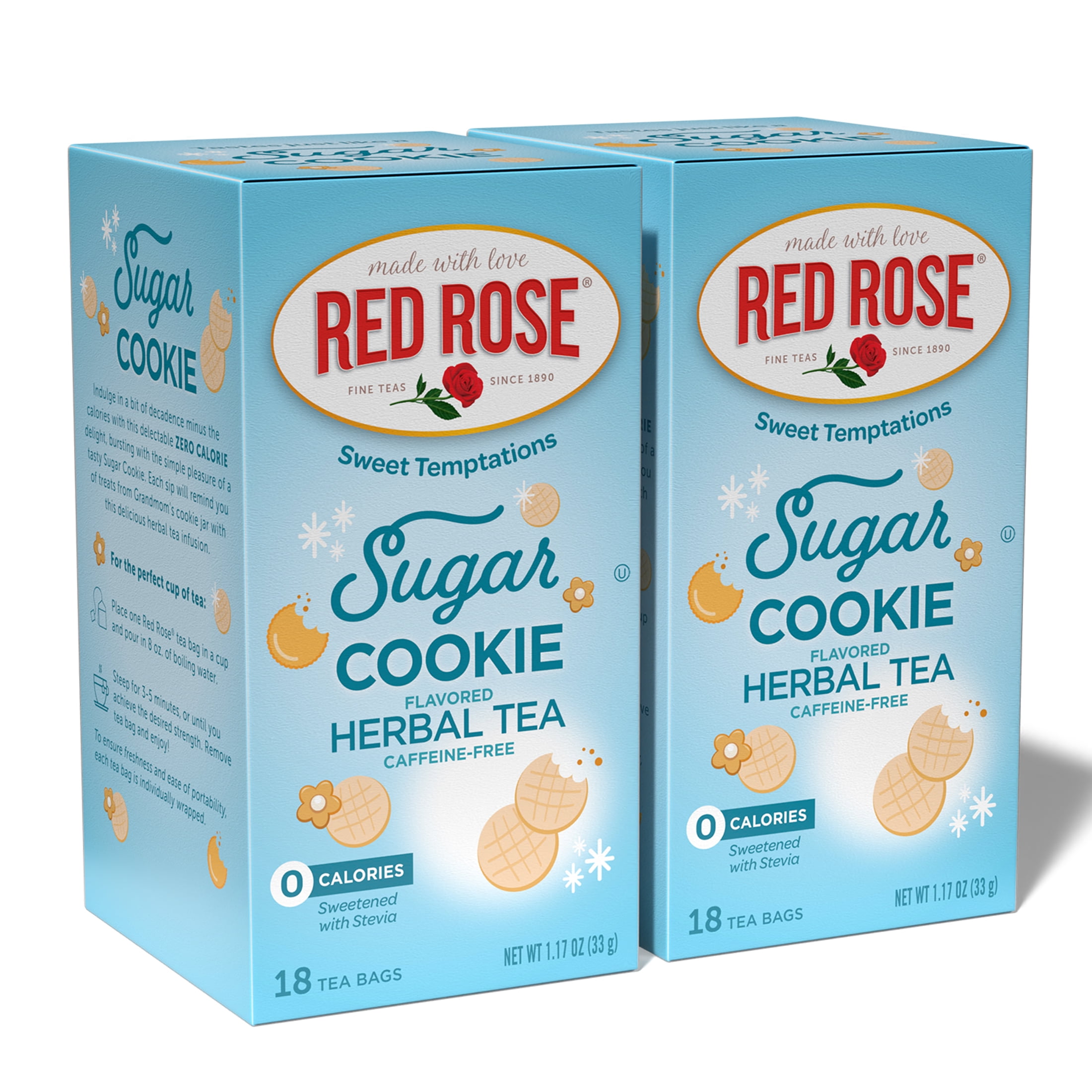 Red Rose Sweet Temptations Dessert Tea Sugar Cookie, Zero Carbs, Zero ...
