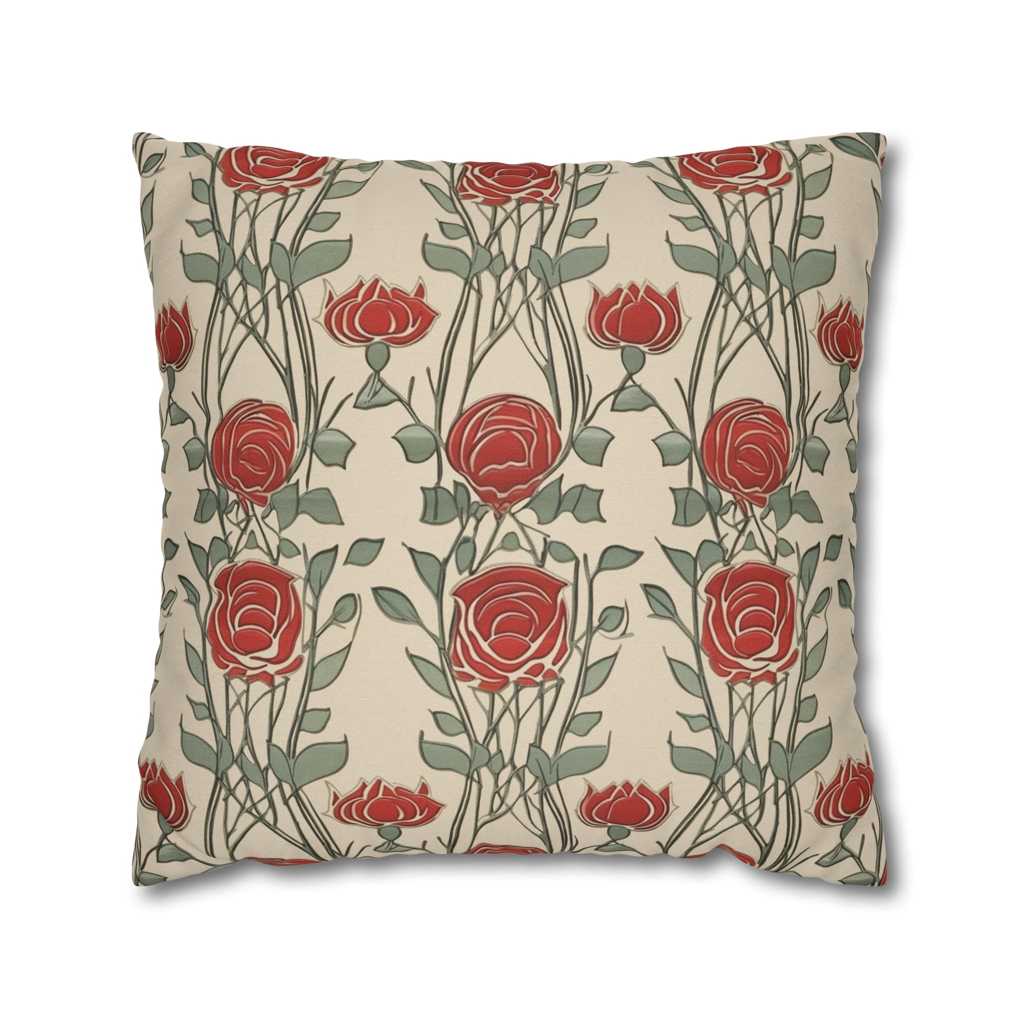 Red Rose Trellis Pillow Case - Stylistic Roses - Walmart.com