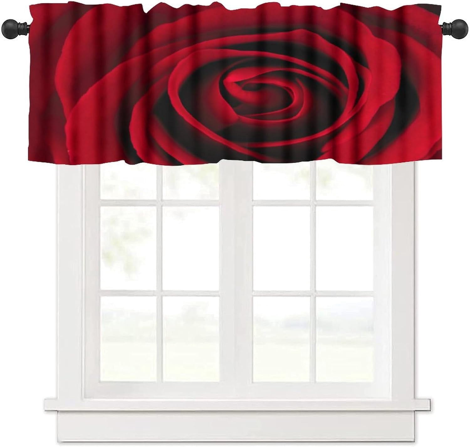 Red Rose Valance Curtain Rose Sweetheart Valentine Sensual Romantic ...
