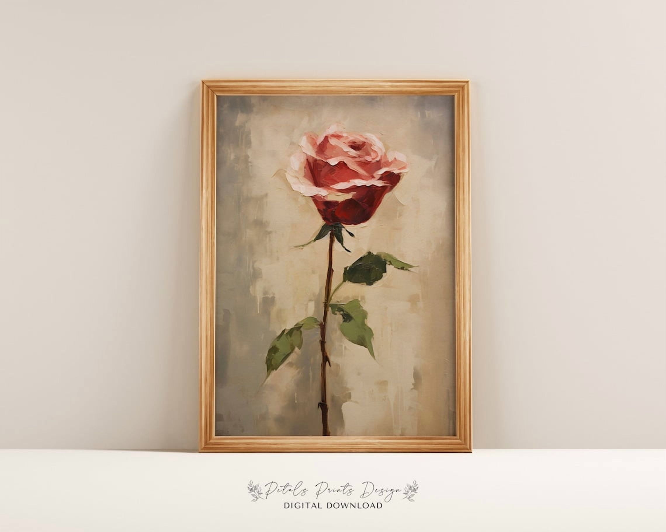 Red Rose Valentine'S Day Print Home Decor UNFRAMED Poster, Wall Art for ...