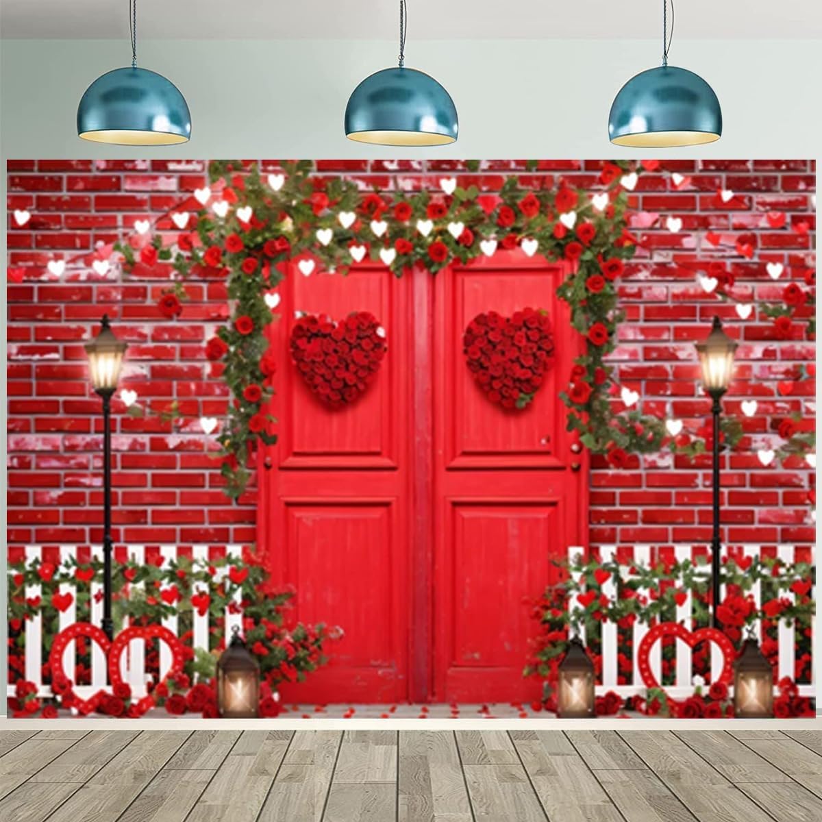 Red Rose Valentine's Day Flower Backdrop for Photoshoot Wall Wedding ...