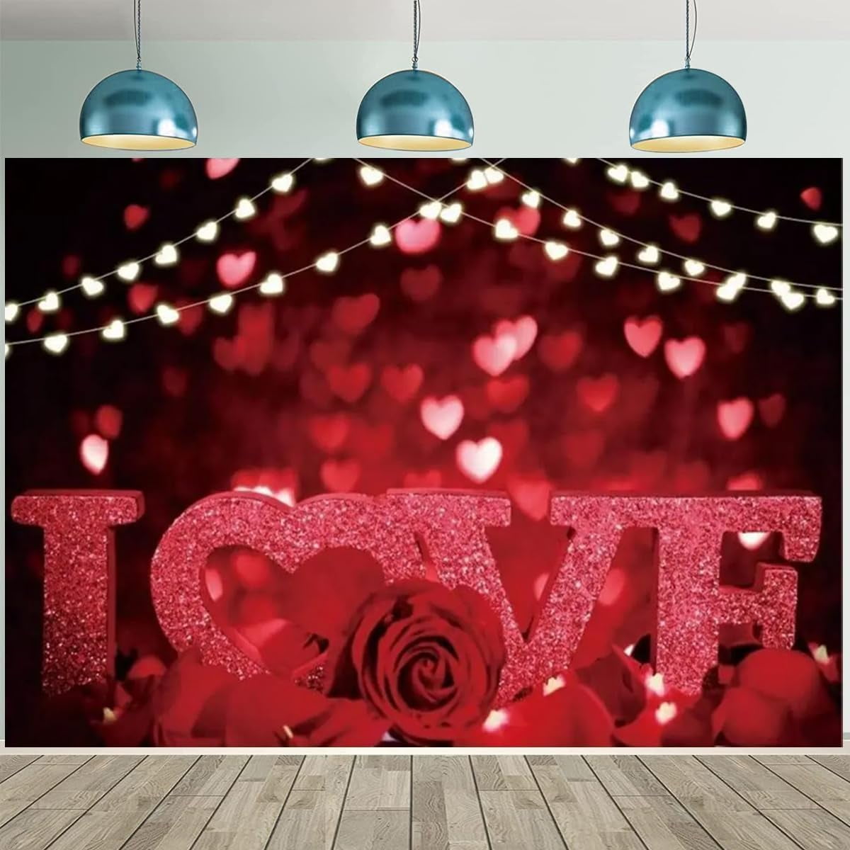 Red Rose Valentine's Day Wall Backdrop for Photoshoot Happy Valentine's ...