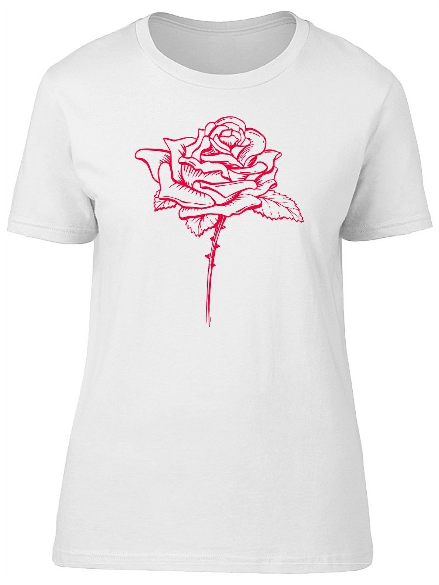 Red Rose With Thorns T-Shirt Women -Image by Shutterstock, Female ...