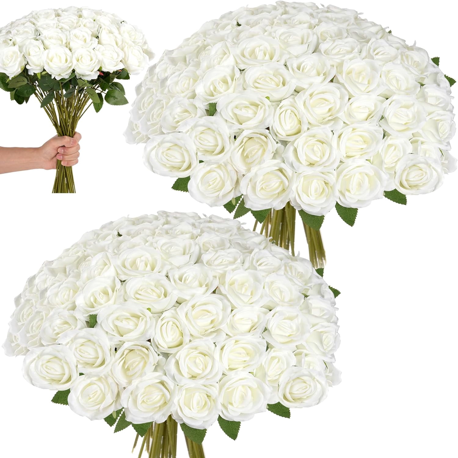 Red Roses Artificial Flowers Bulk, Fake Roses Flower Arrangement, DIY ...