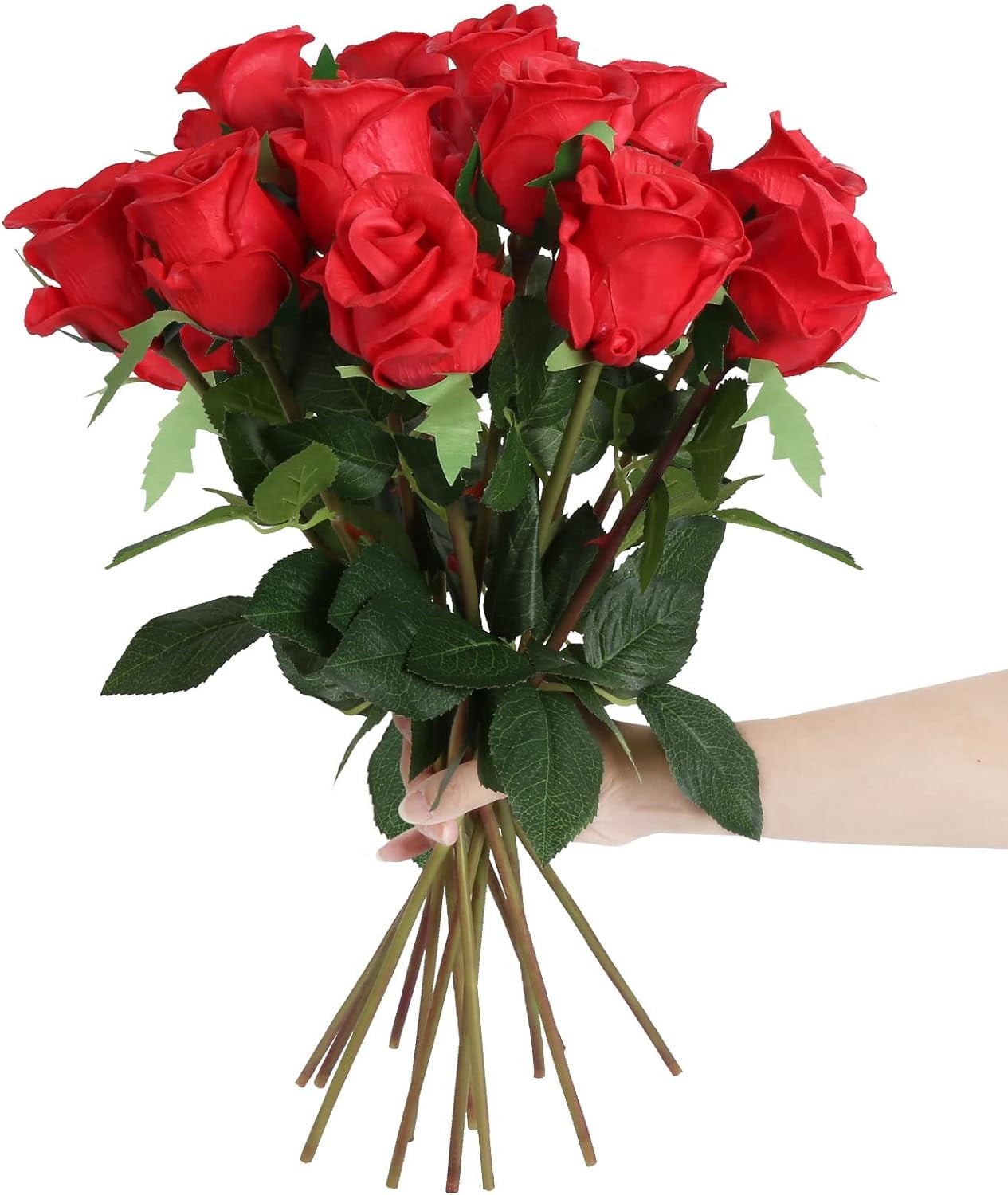 Red Roses Artificial Flowers Bulk Real Touch Red Roses Fake Flowers ...