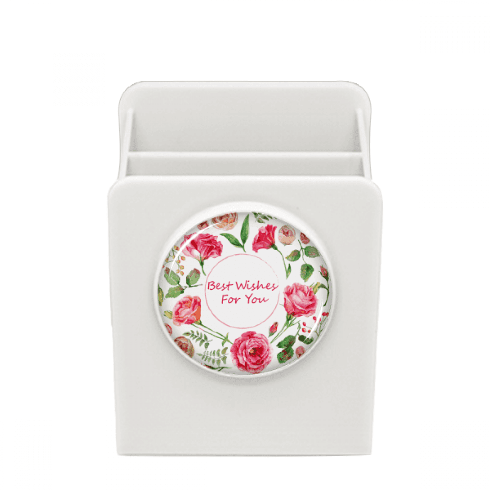Red Roses Bush Pattern Flowers Desk Pencil Holder Cup Pen Organizer ...