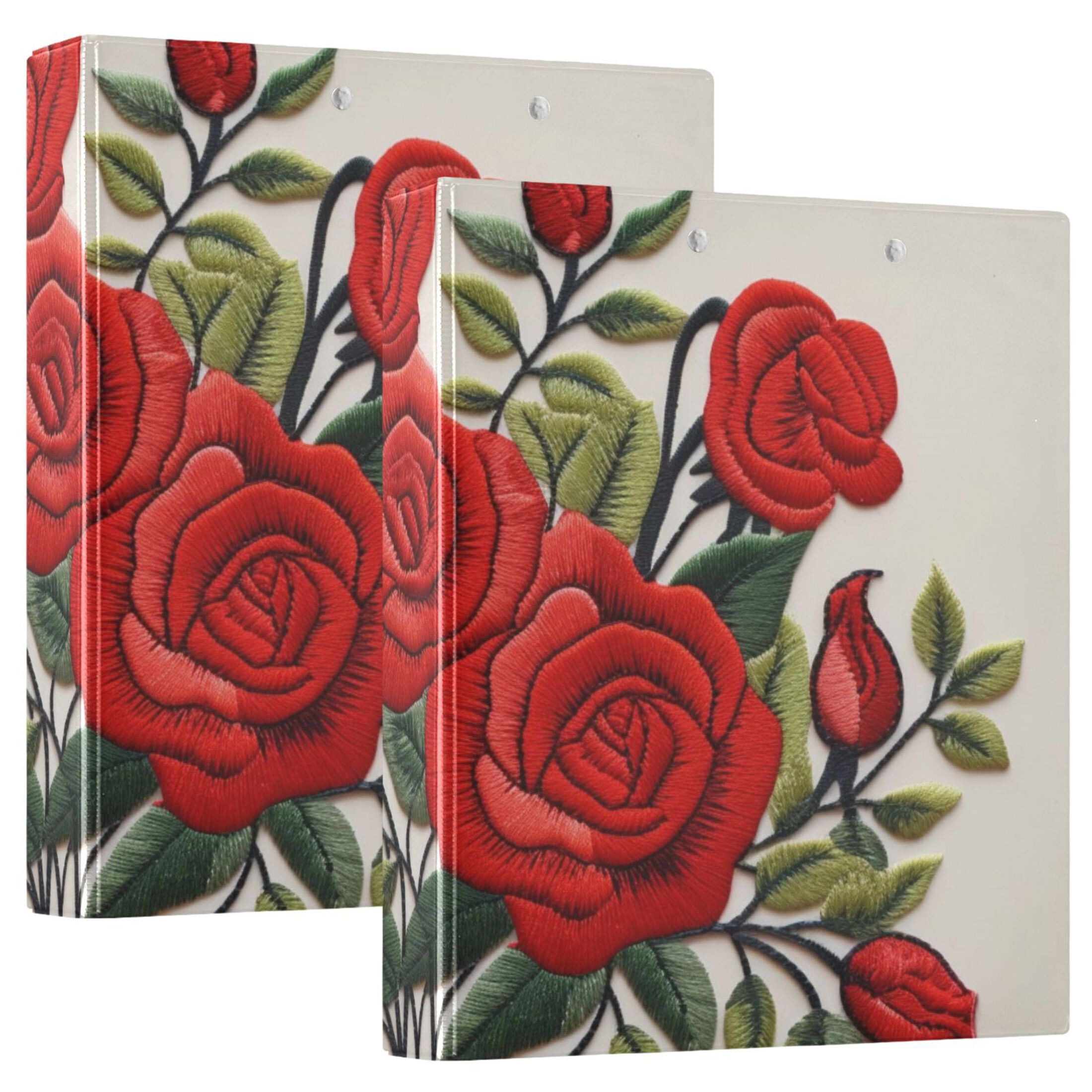 Red Roses Flowers Hardcover 3 Ring Binder 1.5 inch Round Rings with ...
