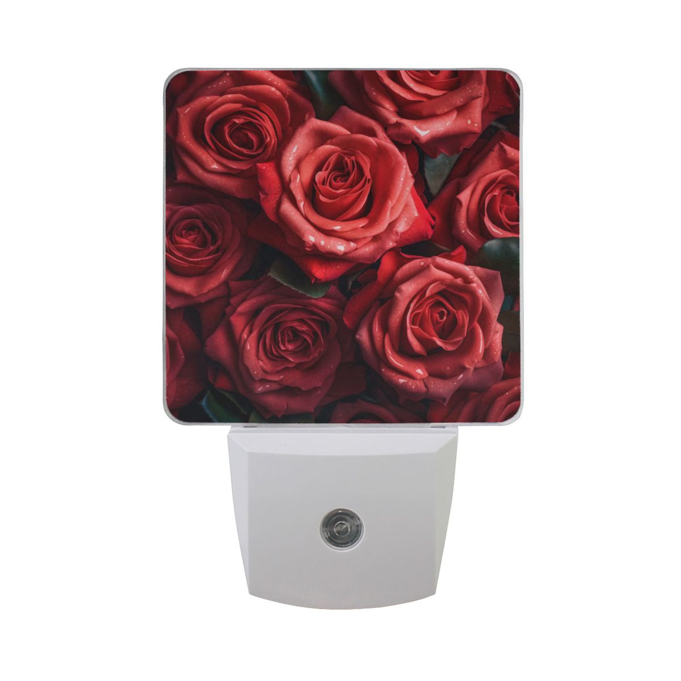 Red Roses Flowers Night Light LED Dusk to Dawn Auto Sensor Night Lamp ...