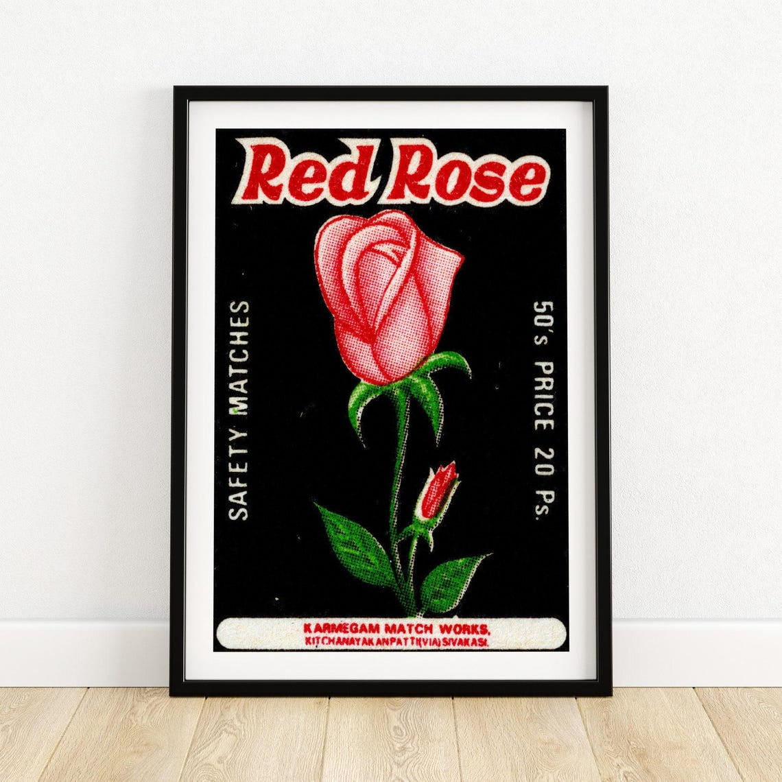 Red Roses - Matchbox Print - Aesthetic Wall Art - Vintage India Art ...