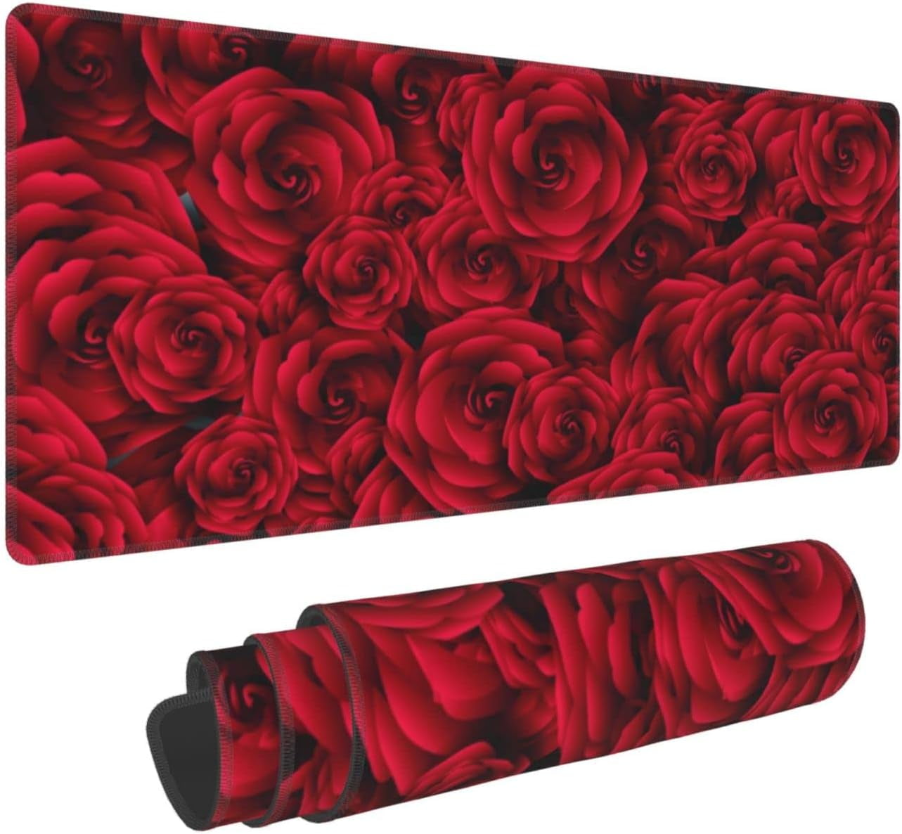 Red Roses Mouse Pad, Flower Large Big Gaming Mouse Pad Desk Pad ...