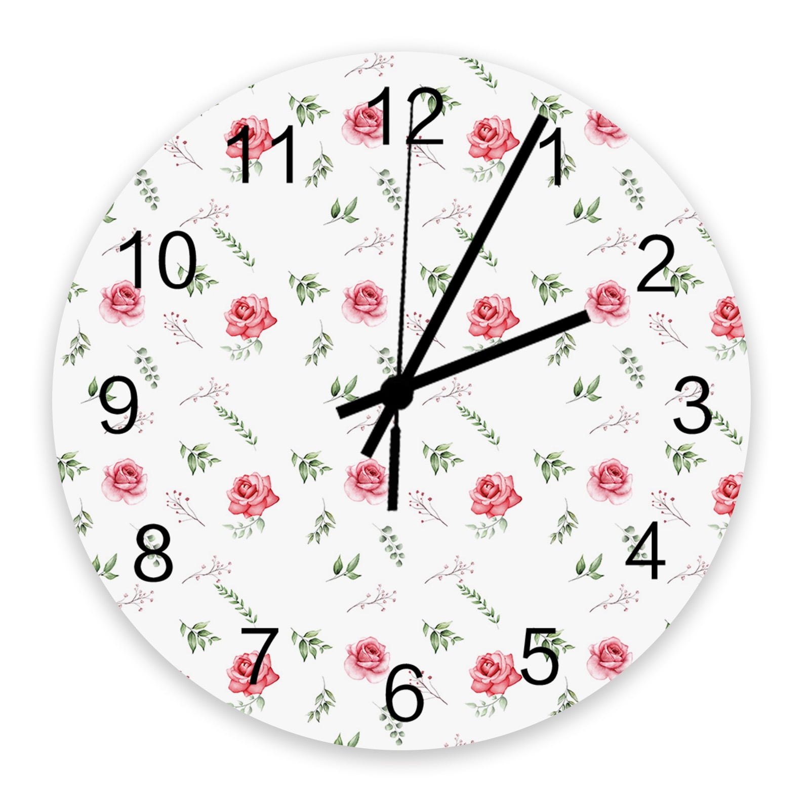Red Roses On Dead Branches Wall Clocks Silent Home Cafe Office Wall Decor Clocks for Kitchen ...