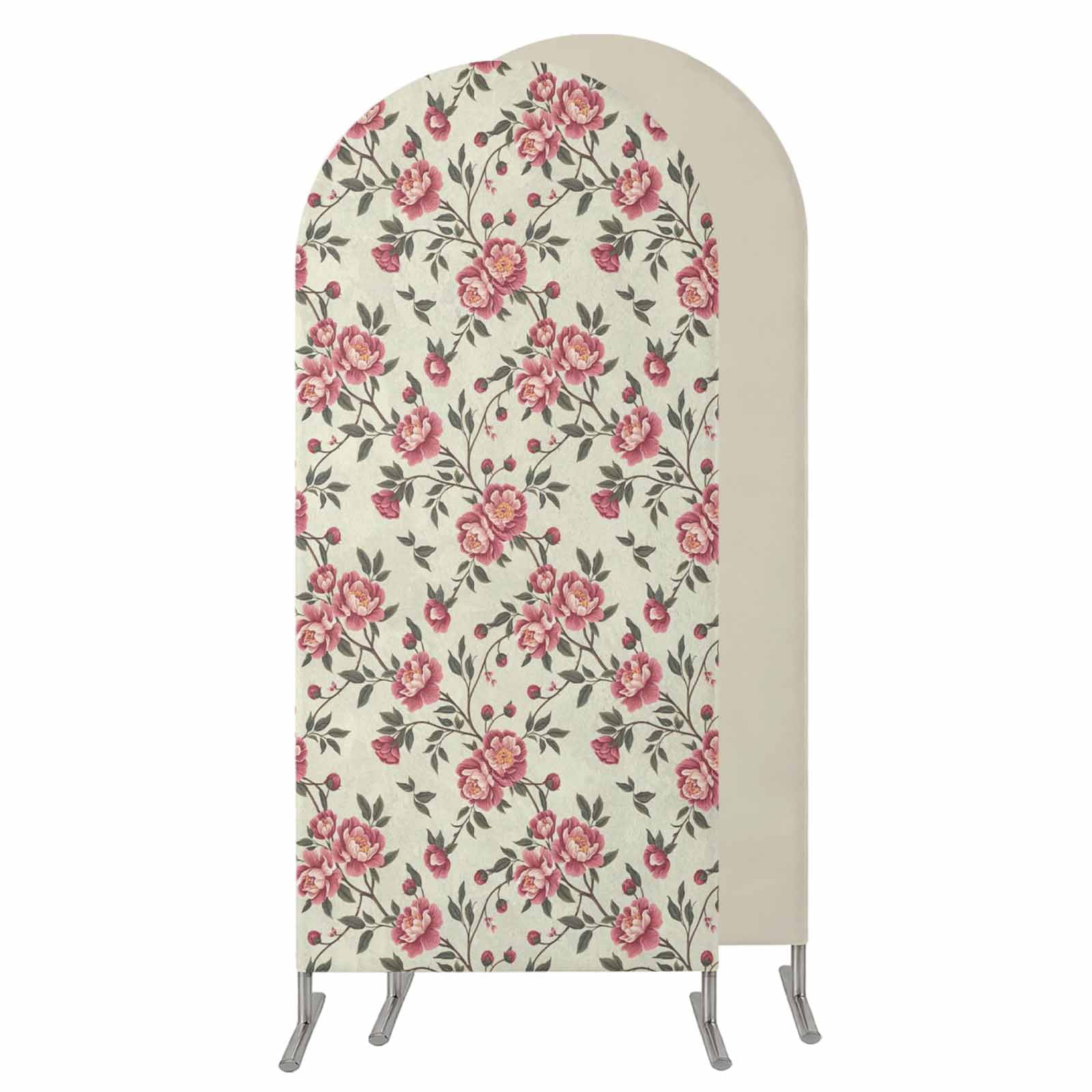Red Roses Spring Wedding Arch Cover, Stretchy Spandex Arch Backdrop ...