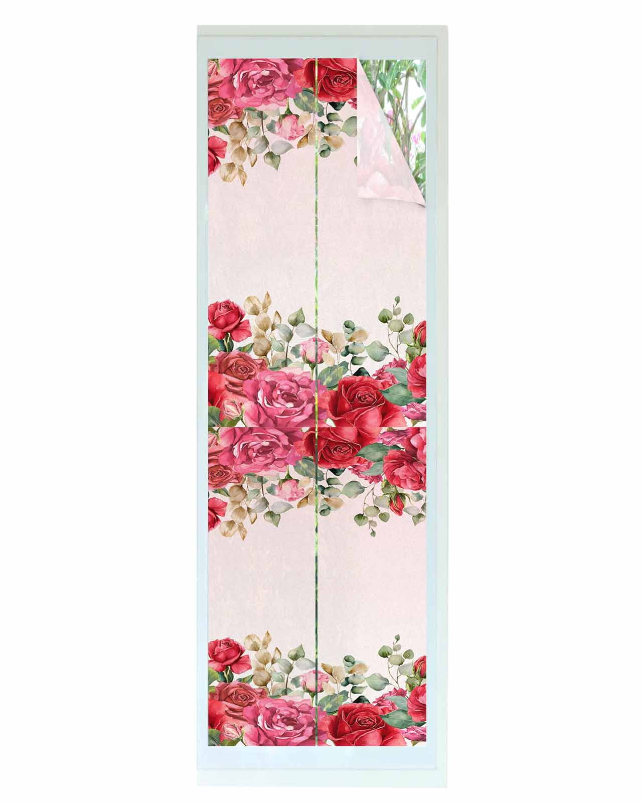 Red Roses Valentine's Day Window Privacy Film Stained Glass Window Film ...