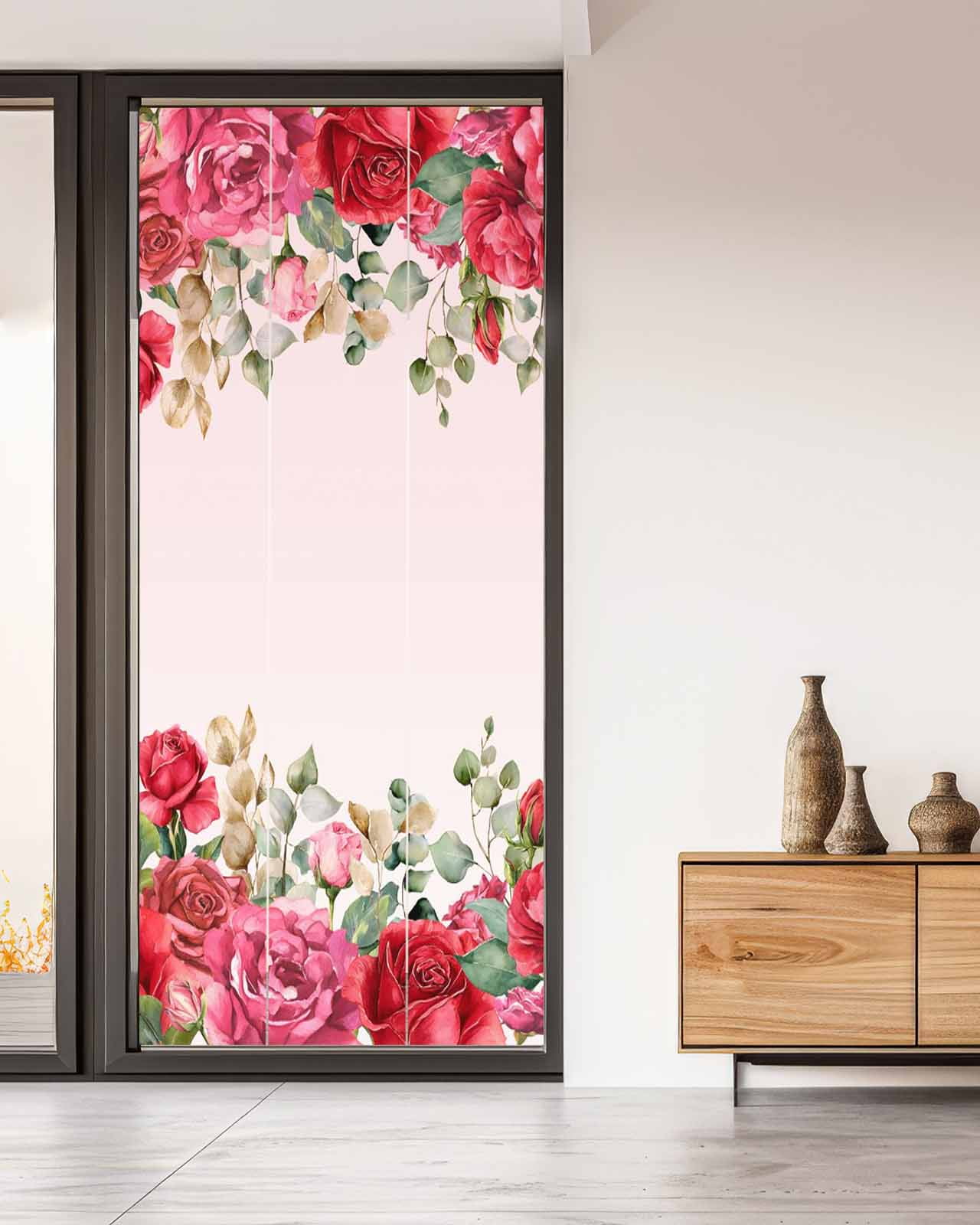 Red Roses Valentine's Day Window Privacy Film Stained Glass Window Film ...