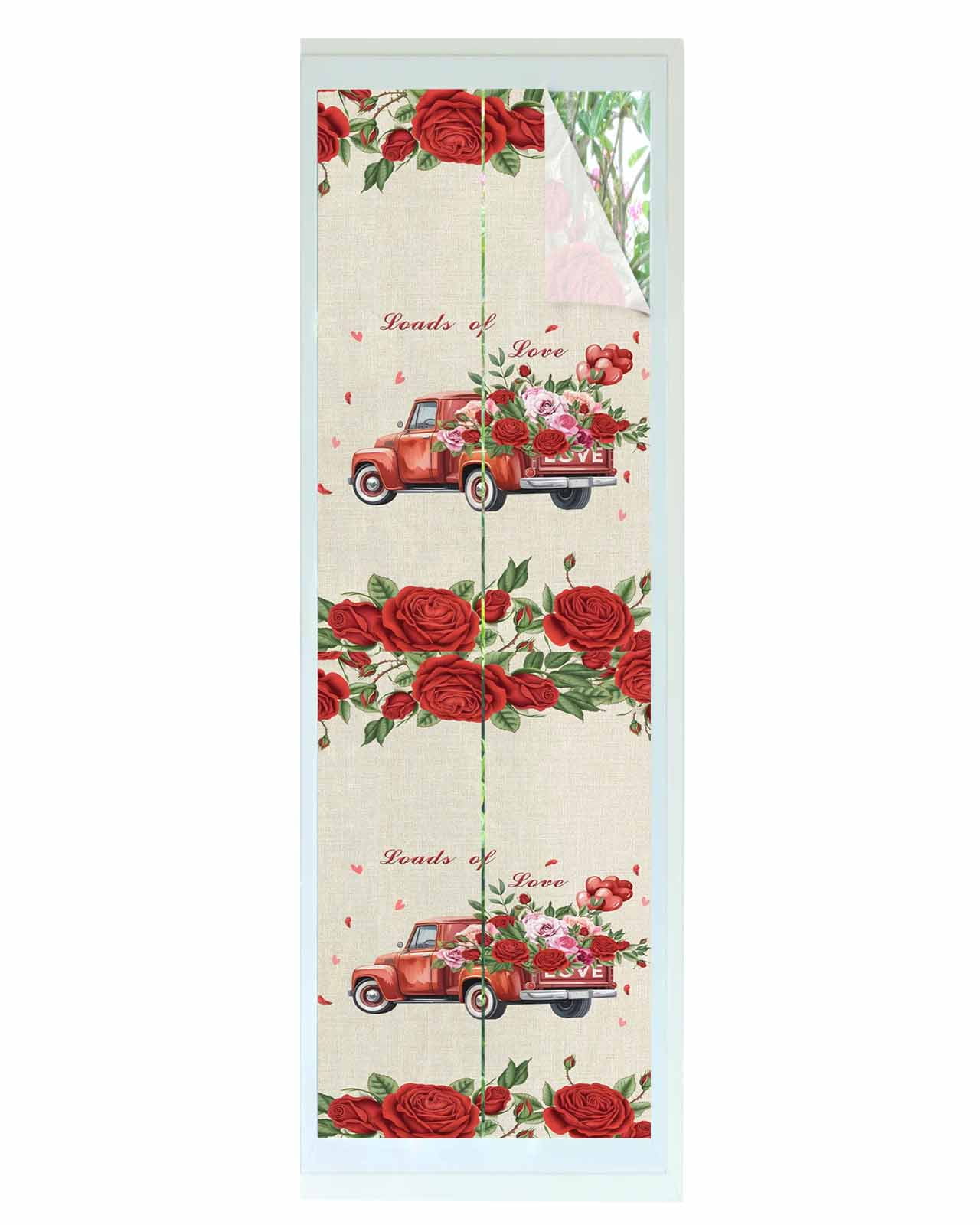 Red Roses Valentine's Day Window Privacy Film Stained Glass Window Film ...