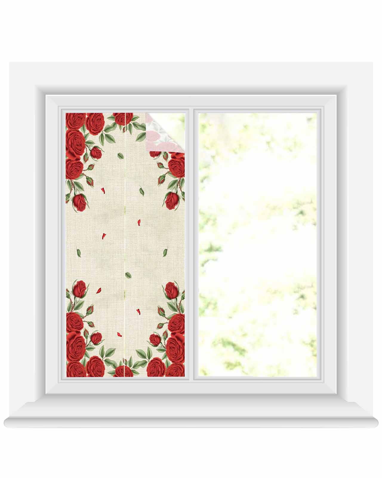 Red Roses Valentine's Day Window Privacy Film Stained Glass Window Film ...