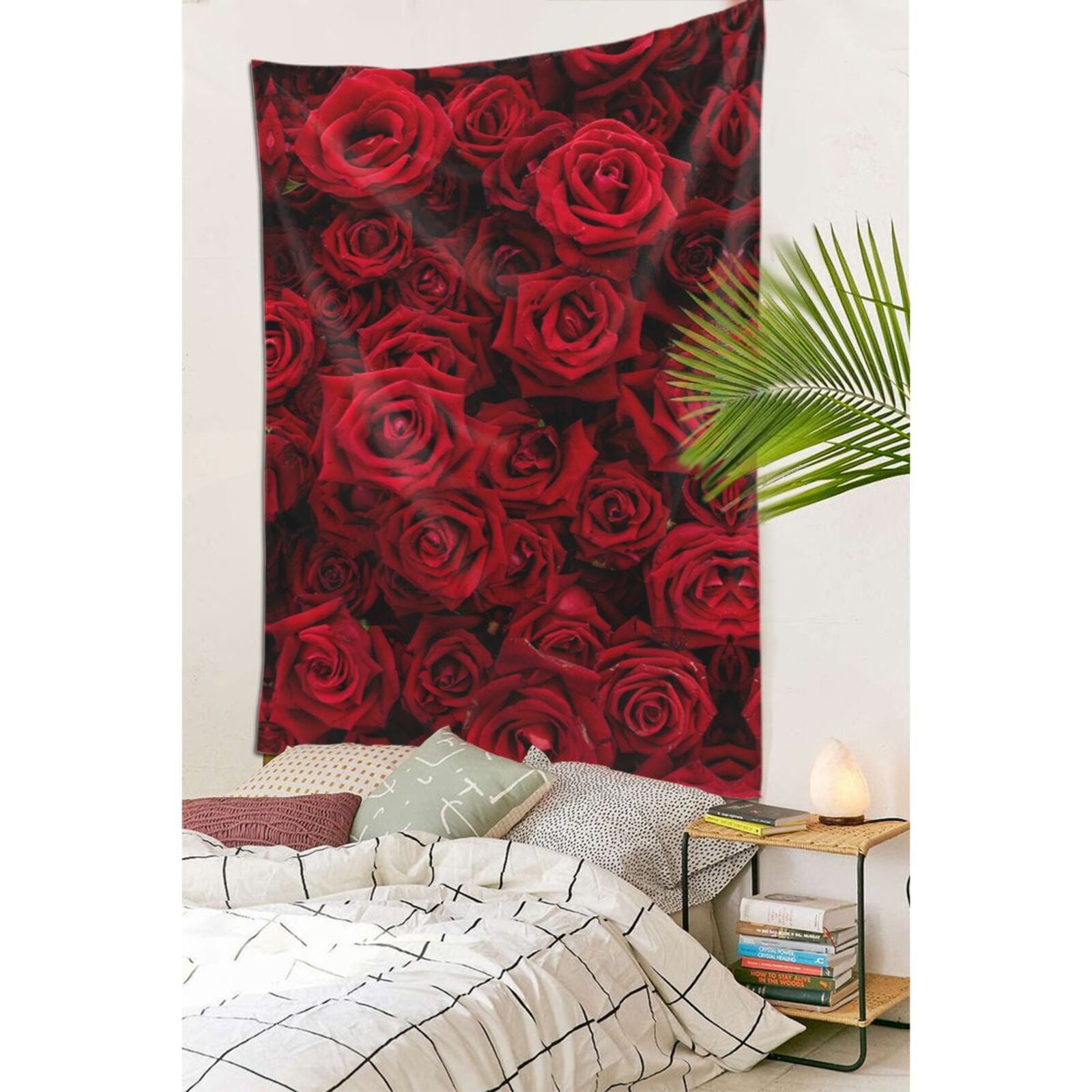 Red Roses Wall Hanging Backdrop Tapestry Perfect For Home Living Room ...