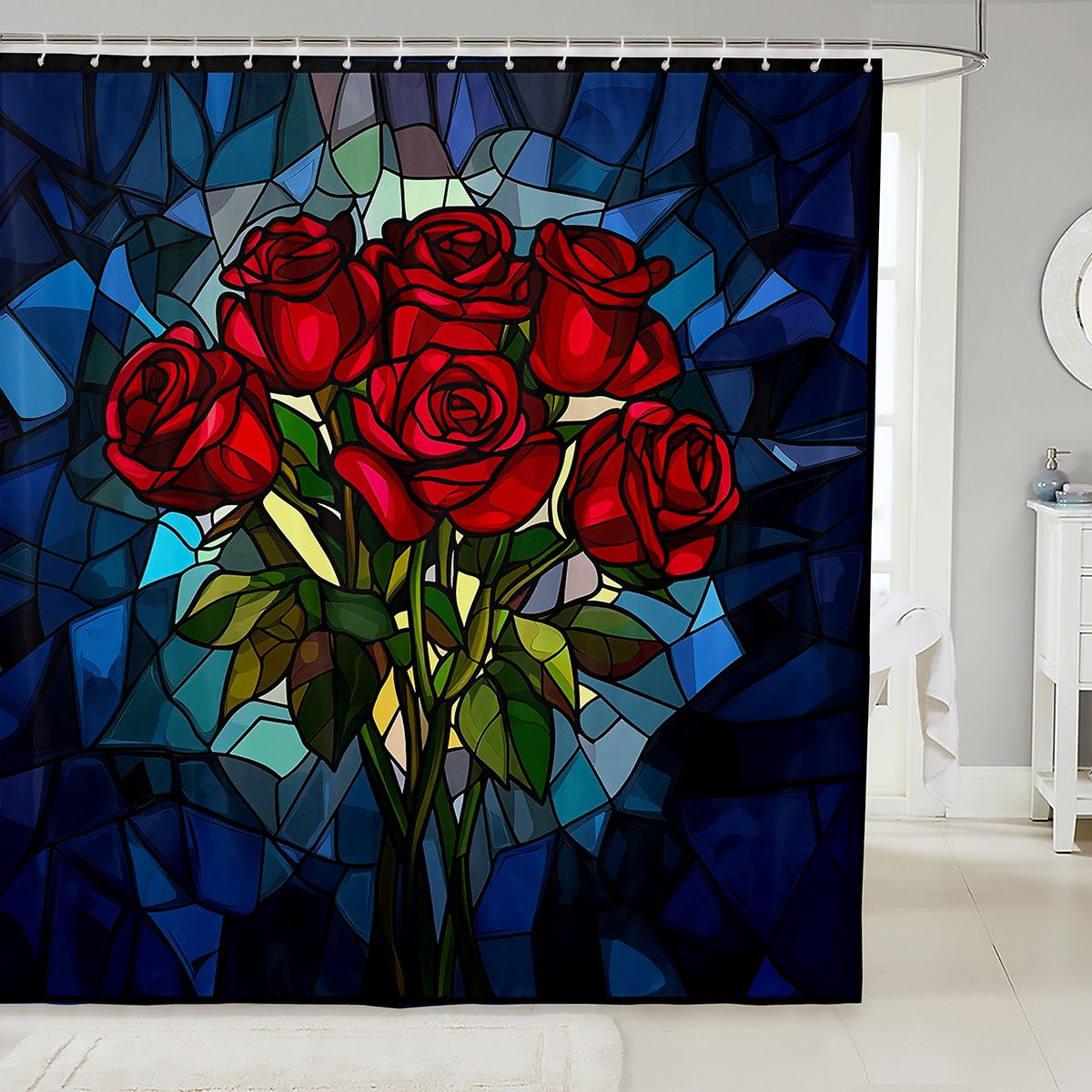 Red Roses Waterproof Shower Curtains,Nature Garden Blooming Flowers ...