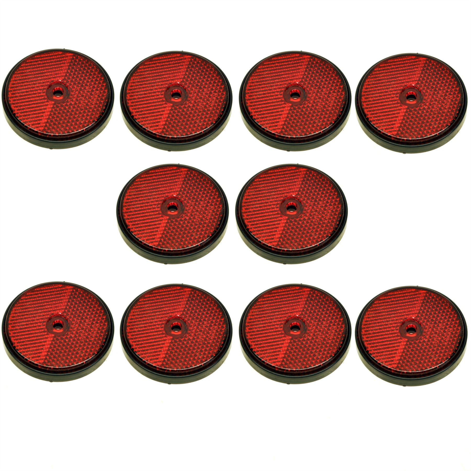 Red Round Rear Reflector Pack of 10 for Trailers Fence Gate Posts TR072 ...