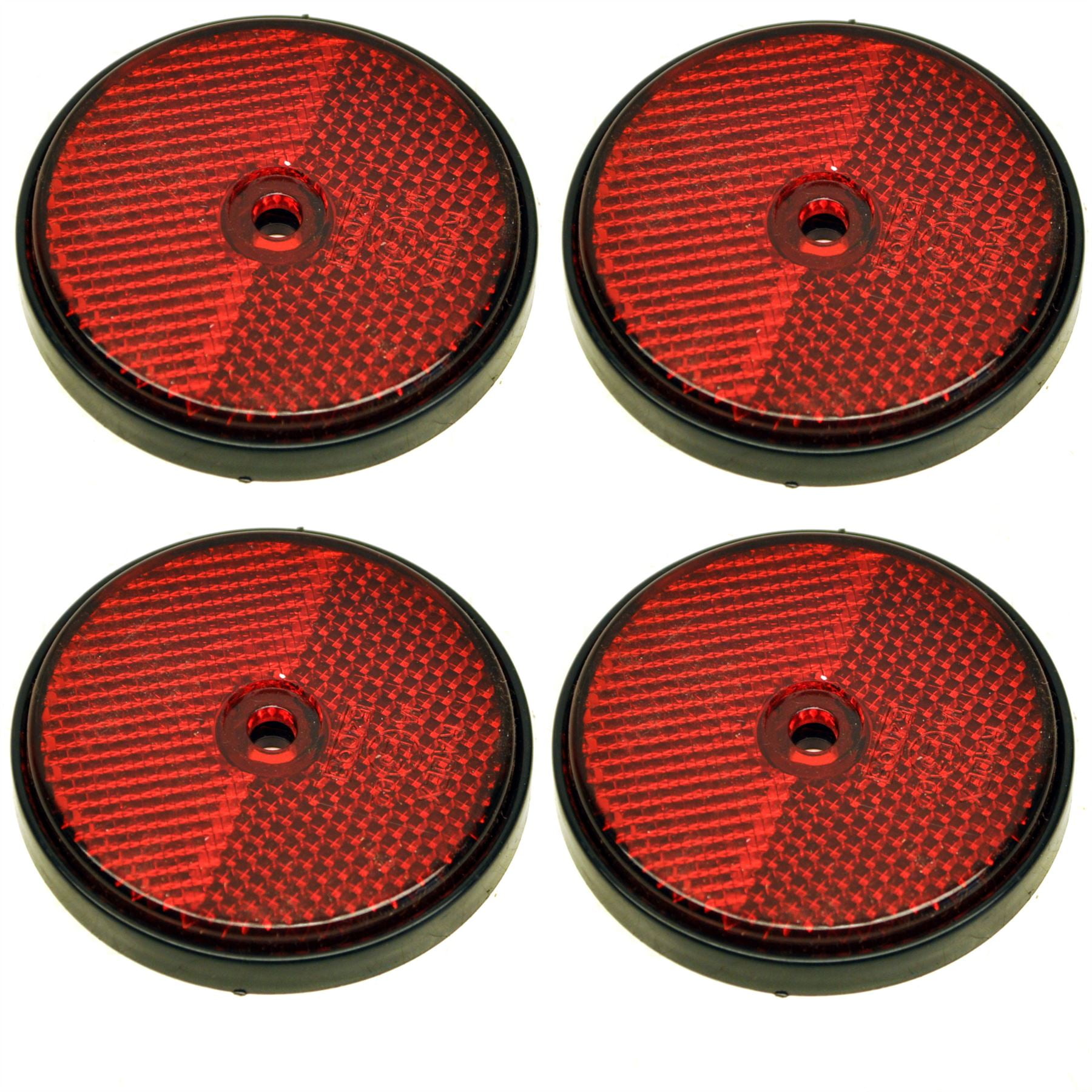 Red Round Rear Reflector Pack of 4 for Trailers Fence Gate Posts TR072 ...