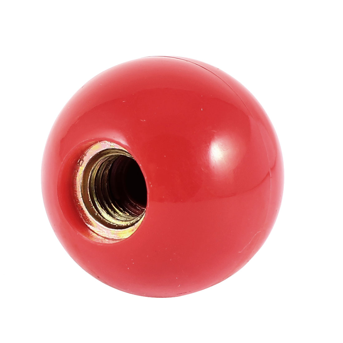 Red Round Shape 40mm Dia 12mm Hole Diameter Threaded Ball Knob Handgrip ...