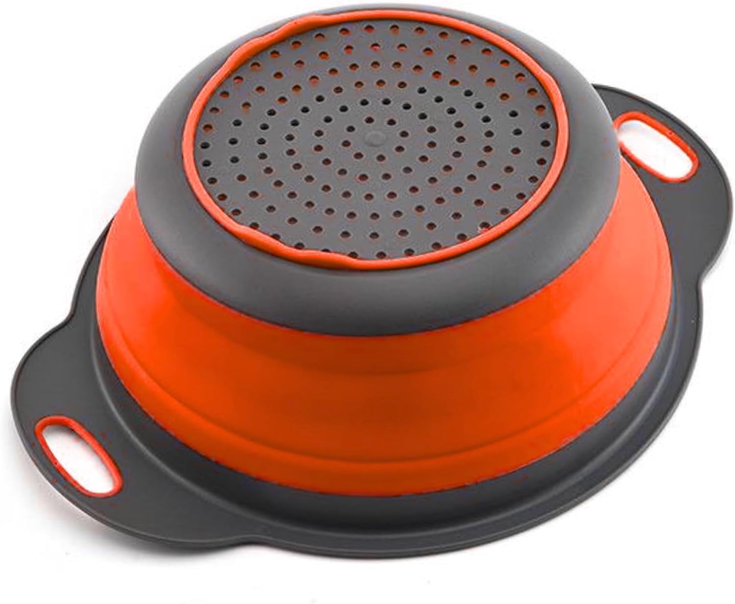 Red Round Silicone Collapsible Colander – Silicone Round Kitchen ...