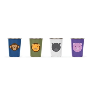 Red Rover Bamboo Kids' Cups, Set of 4 (Red, White, Grey, Blue ...