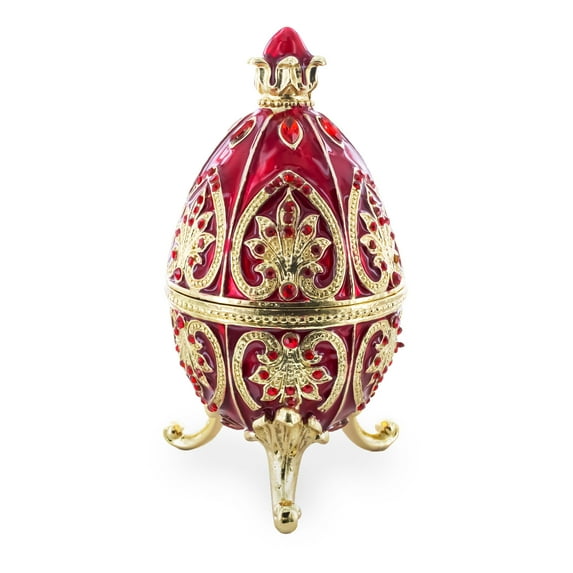 Red Royal Jeweled Inspired Imperial Easter Egg 4.5 Inches - Walmart.com