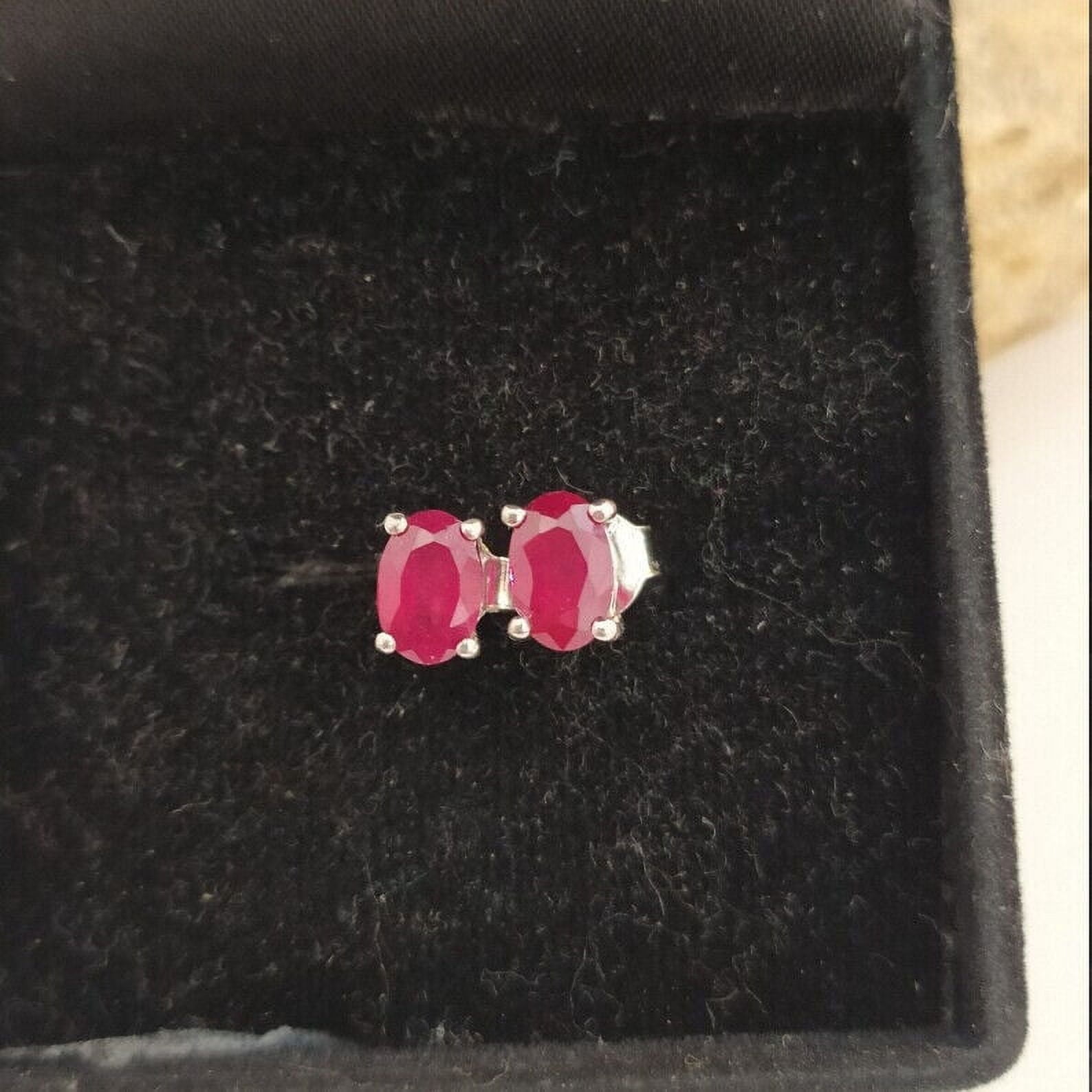 Red Ruby Stud Earrings-Natural Ruby Birthstone Studs Gift-Ruby Solitaire Studs - Walmart.com