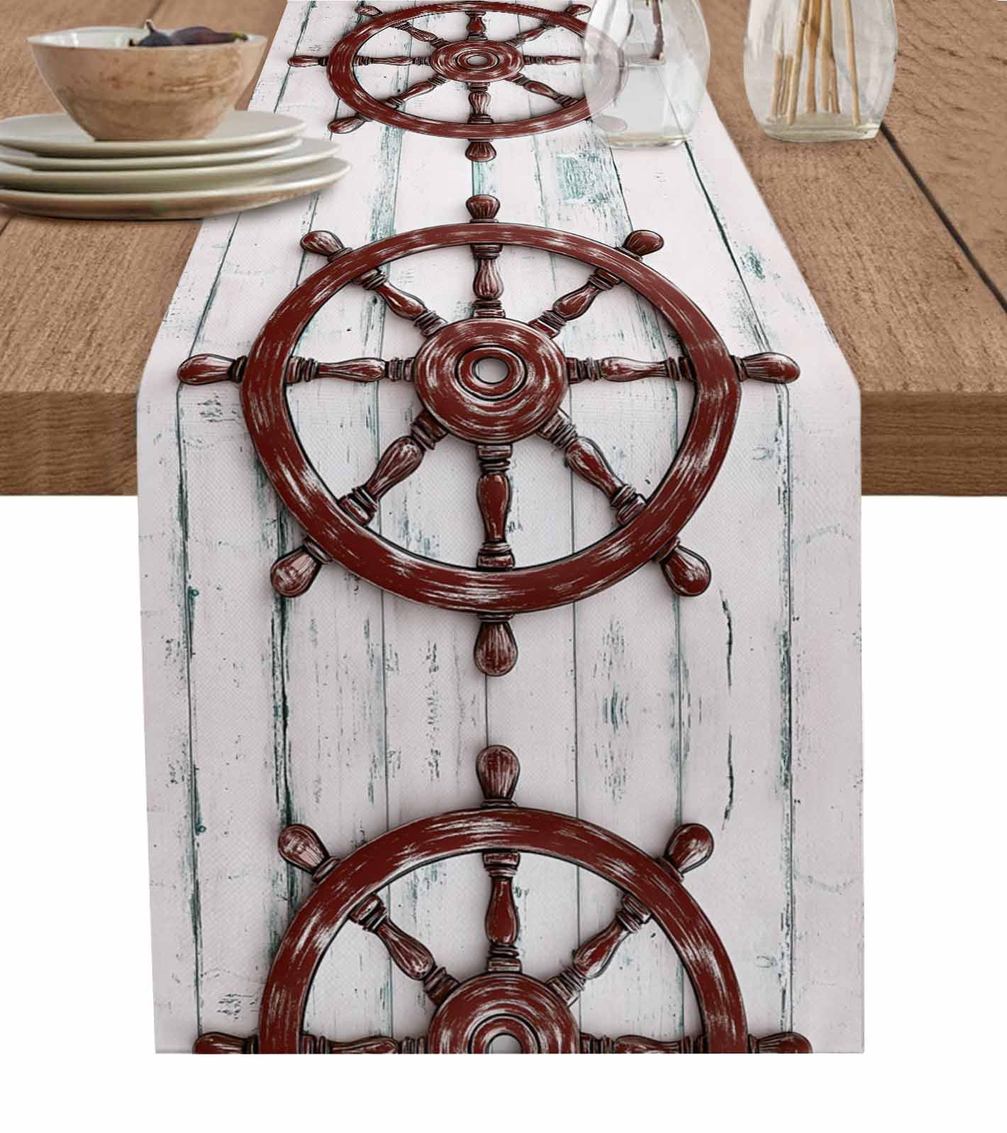 Red Rudder Coastal Table Runner 72 Inches, Nautical Summer Beach Ocean ...