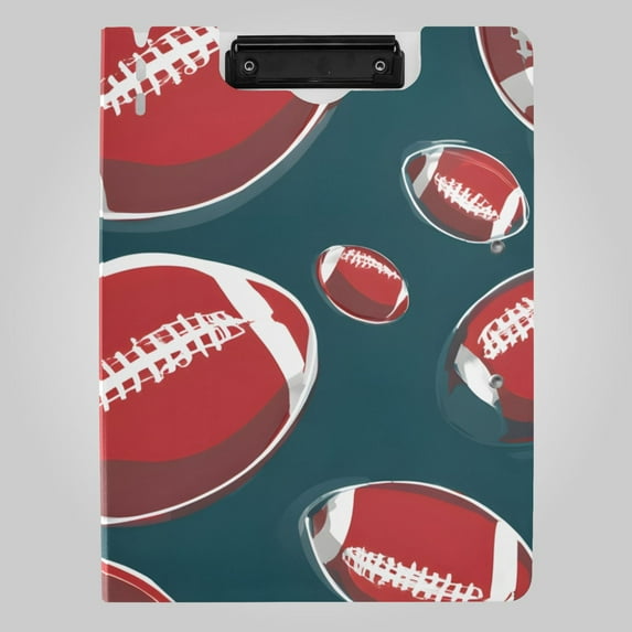 Red Rugby Balls Foldable Binder Folder Clipboard with Pen Slot Double ...