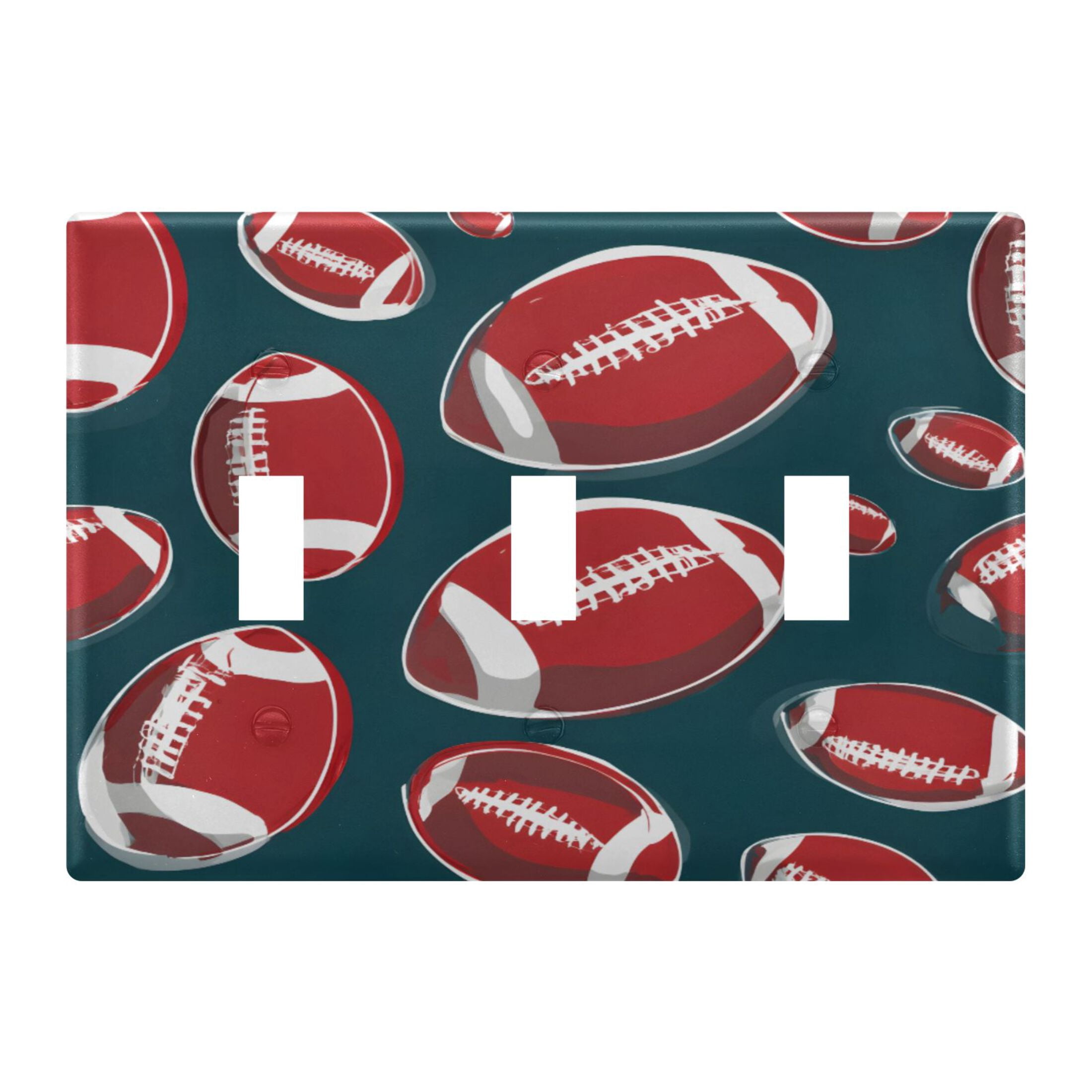 Red Rugby Balls Light Switch Cover Electrical Outlet Cover Replaceable ...