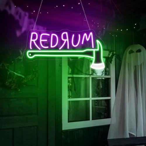 Red Rum Neon Sign, Horror LED Wall Light, Creepy Room Decor, Halloween ...