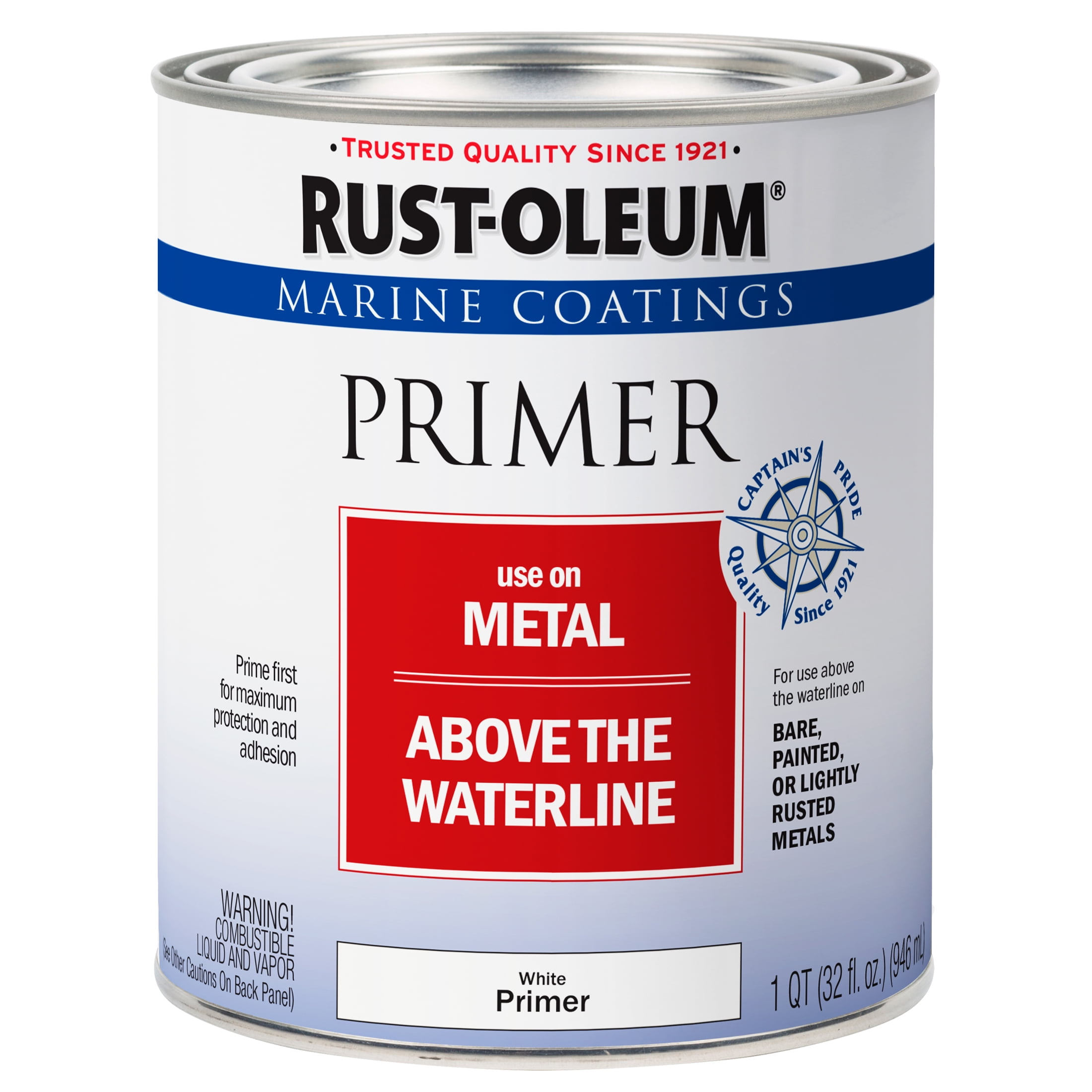 Red, Rust-Oleum Marine Satin Metal Primer- 207016, Quart- 4 Pack ...