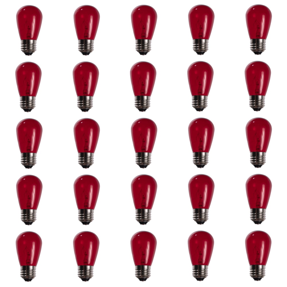 Red S14 Incandescent Bulbs - Box of 25 - Walmart.com