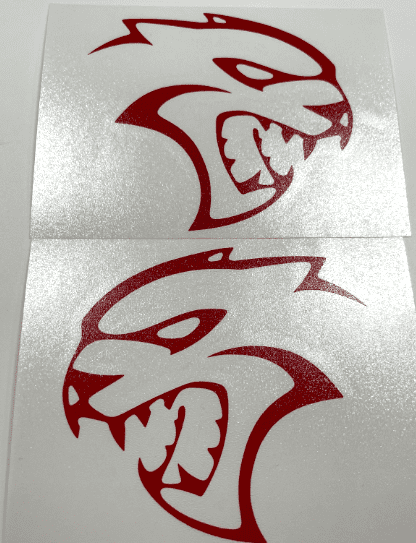Red SRT Hellcat Emblem Overlay Decal Pair For 2019-2023 Dodge ...