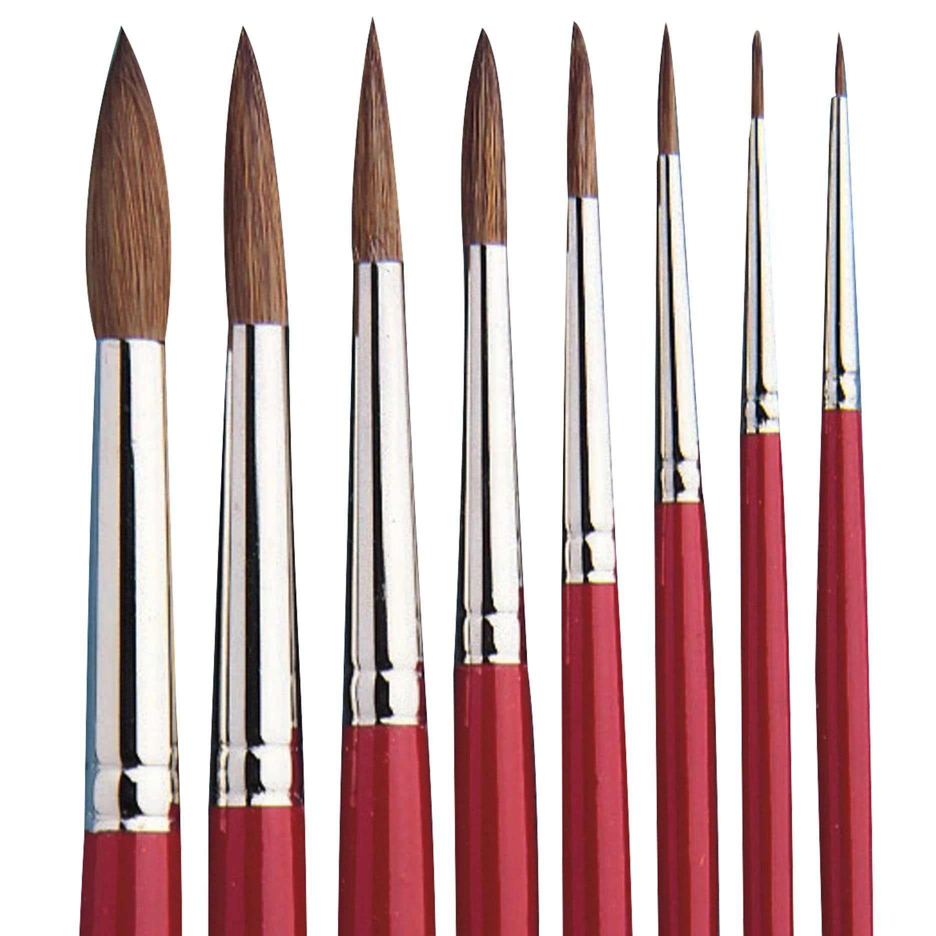 Red Sable Watercolor Round Brushes (Set of 8) - Walmart.com