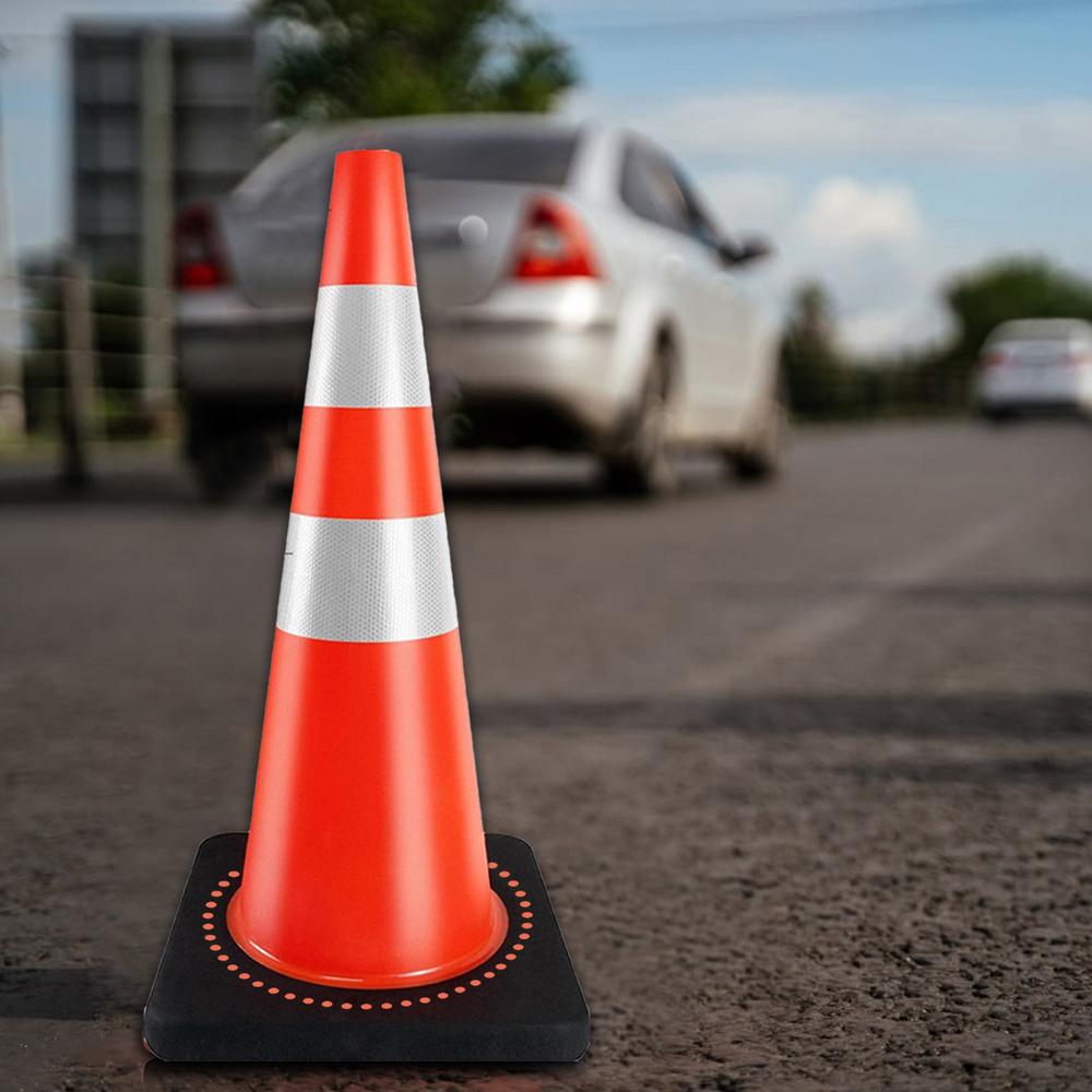 Red Safety Cones with Square Bases & Weatherproof Design, Durable ...