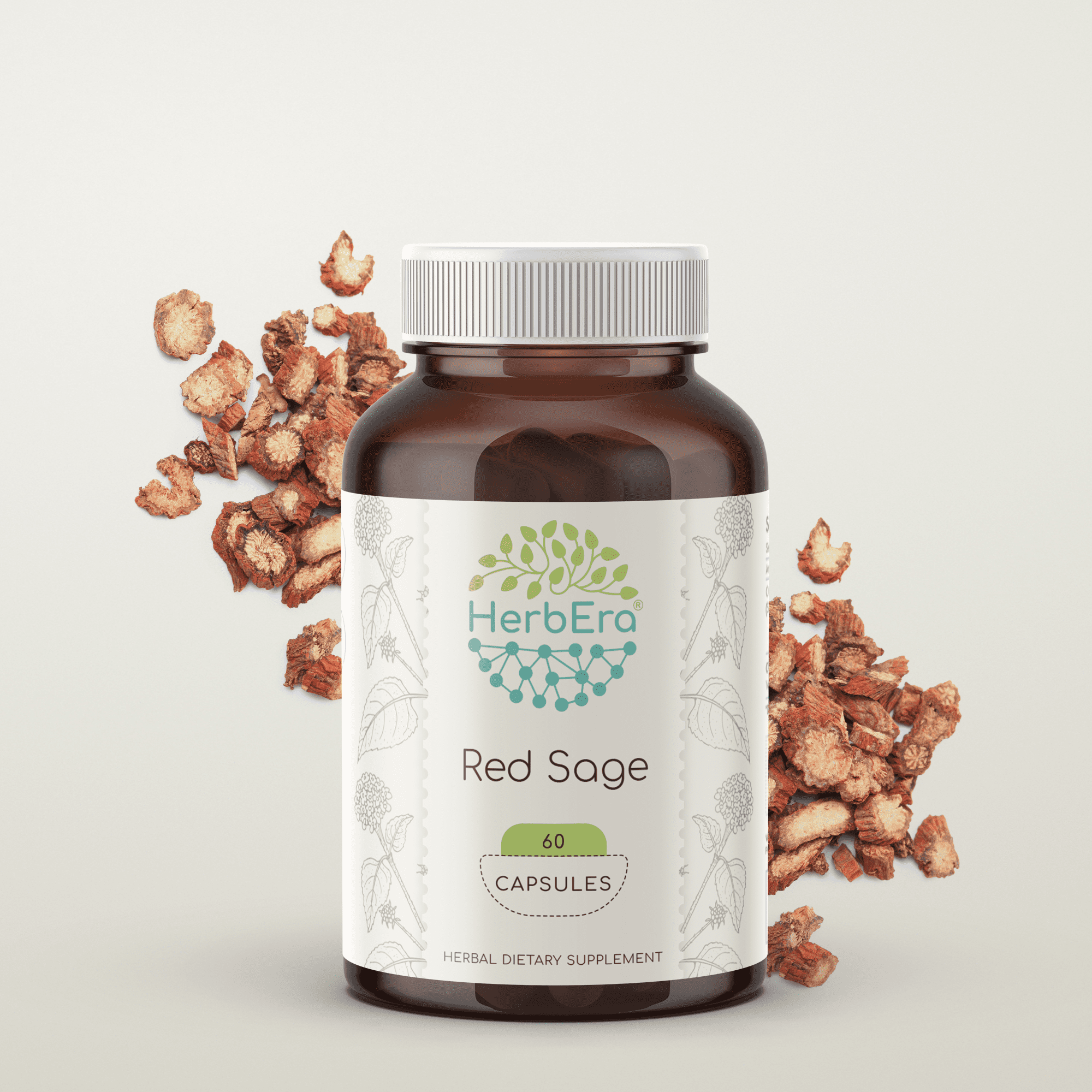 Red Sage 60 Capsules, 500 mg, Red Sage (Dan Shen, Salvia Miltiorrhiza ...