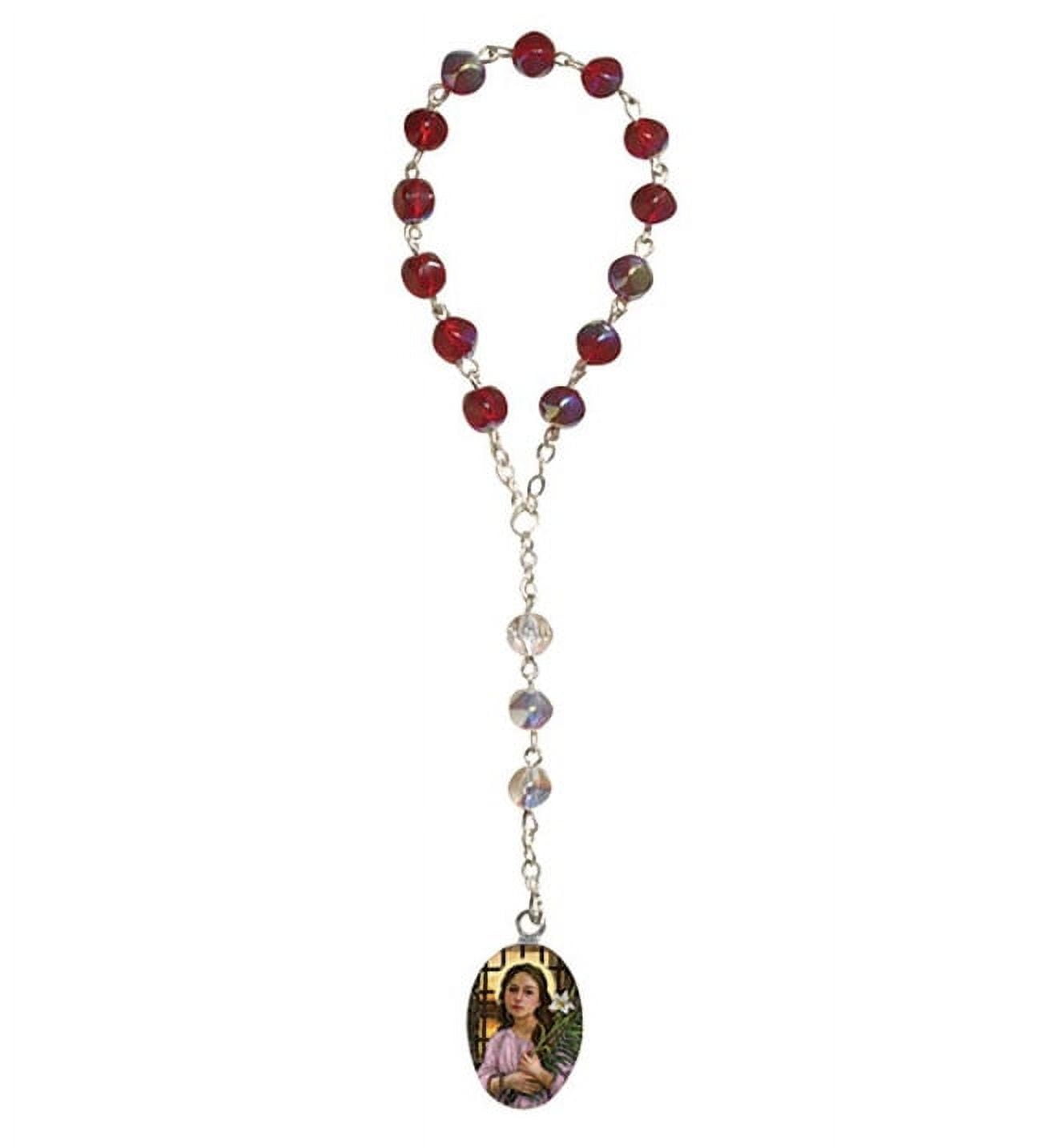 Red Saint Philomena Chaplet Acrylic Prayer Bead with Prayer Card ...
