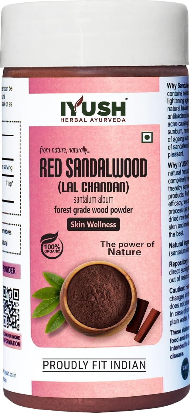 Red Sandalwood Powder for Face 100gm Lal Chandan Powder Red Chandan Powder Raktha Chandan Powder ...
