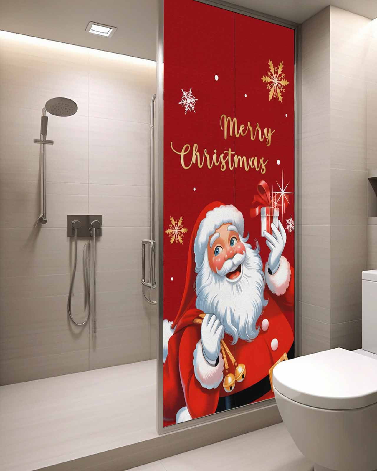 Red Santa Christmas Window Privacy Film Stained Glass Window Film ...