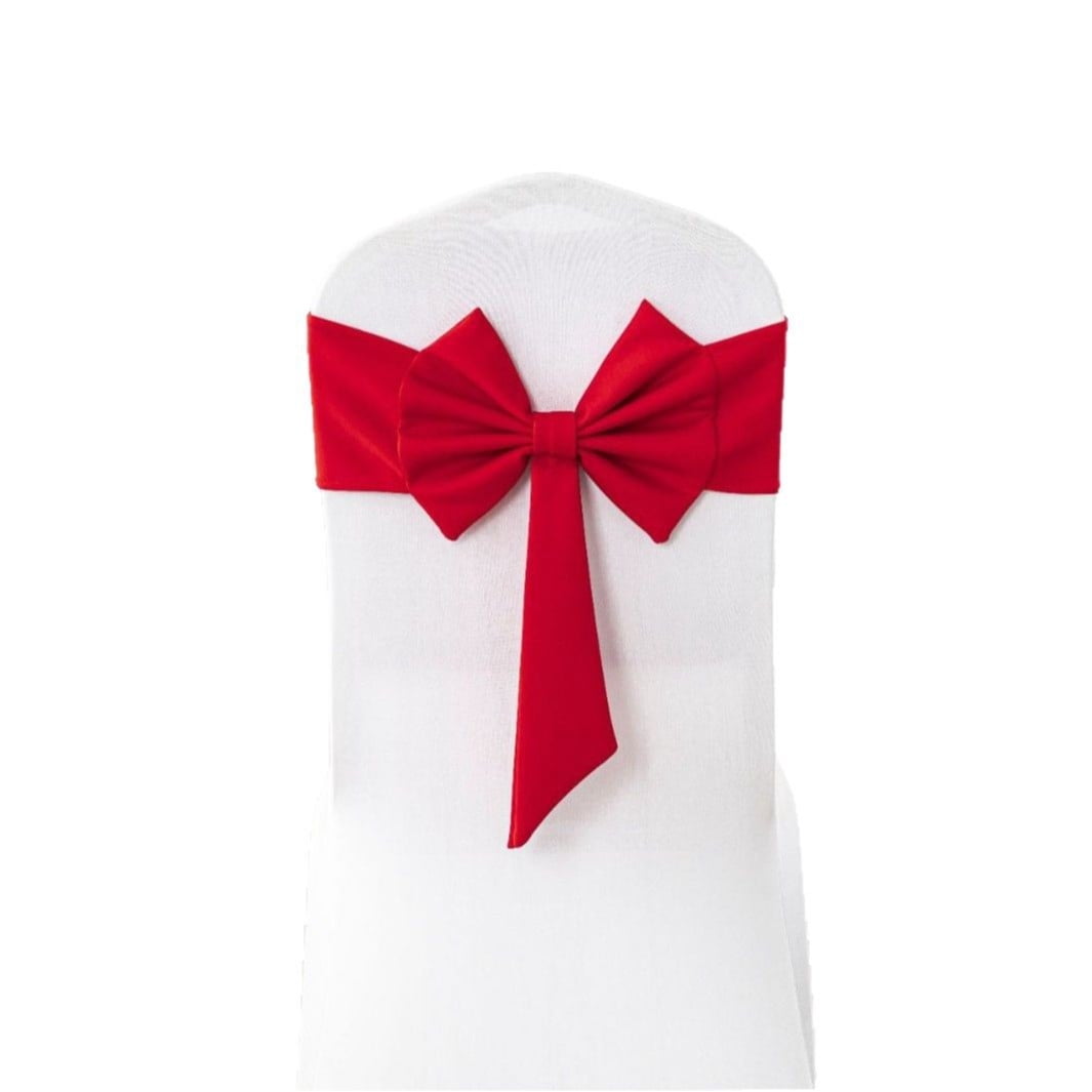 Red Satin Chair Sash with Tablecloth Strip | Wedding Chair Decoration ...