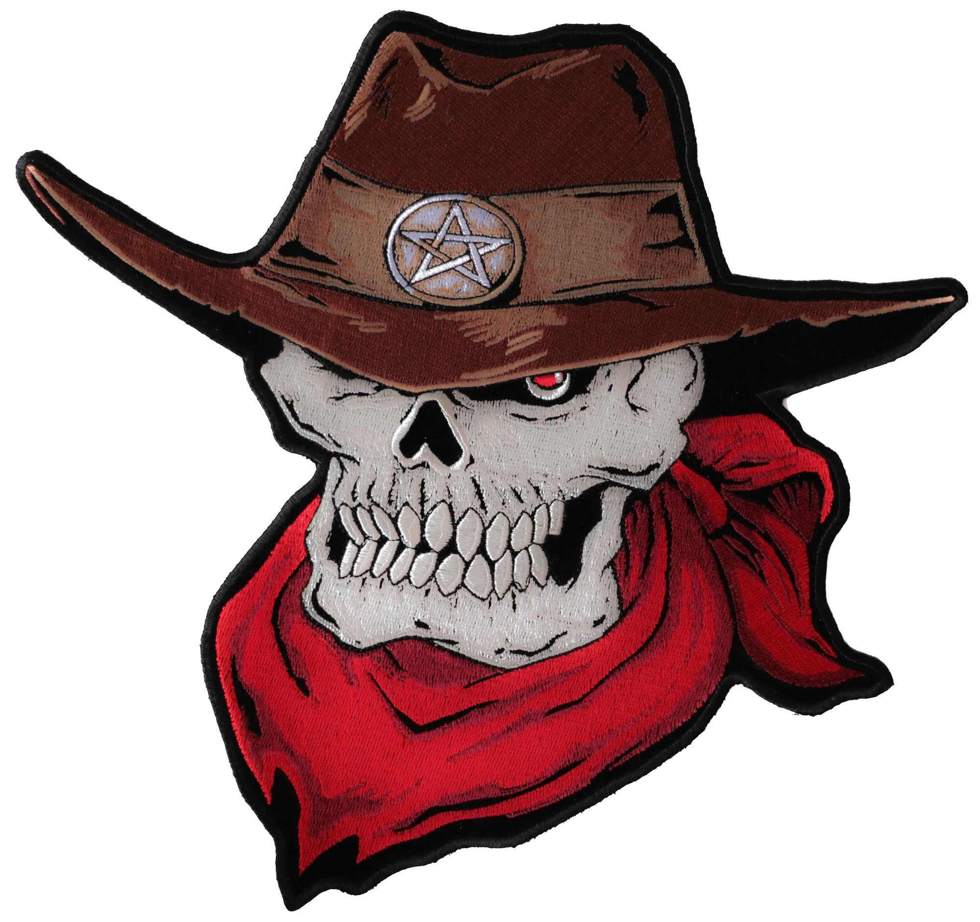 Red Scarf Cowboy Skull Patch - Walmart.com