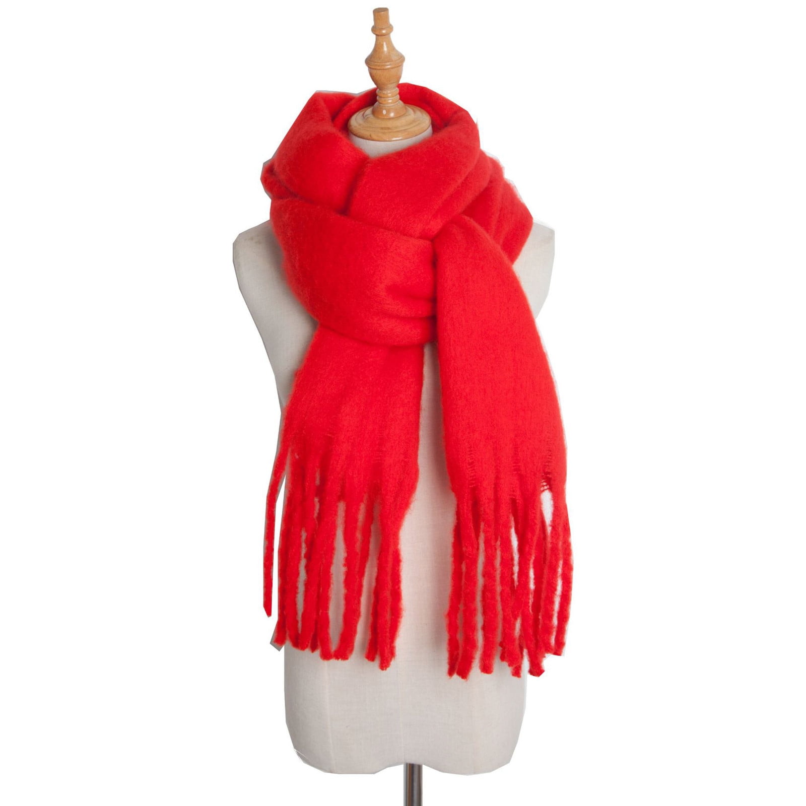 Red Scarf Large Scarf Women's Long Blanket Chunky Oversized Winter Fall ...