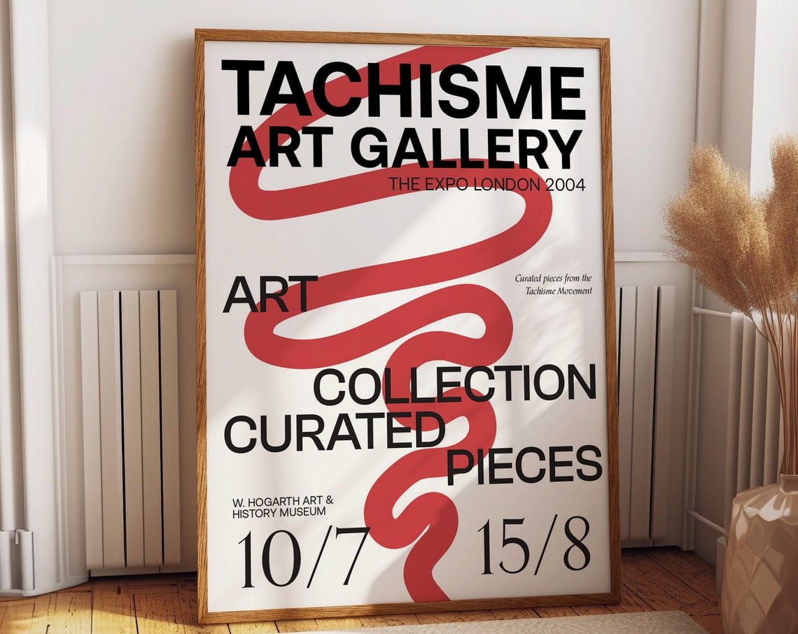 Red Scribble Wall Art For Modern Home Decor - Tachisme Art Gallery ...
