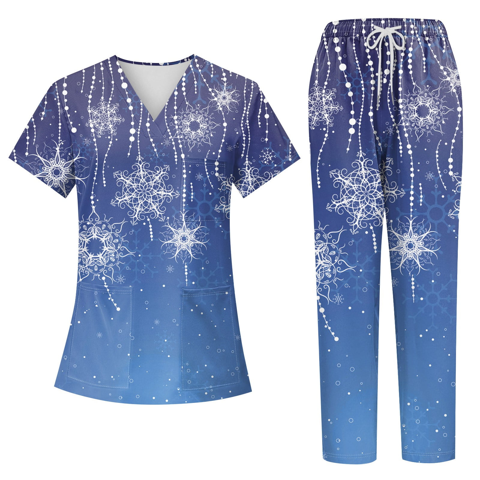 Red Scrubs Sets for Women Christmas, Womens Christmas Pajamas Set ...