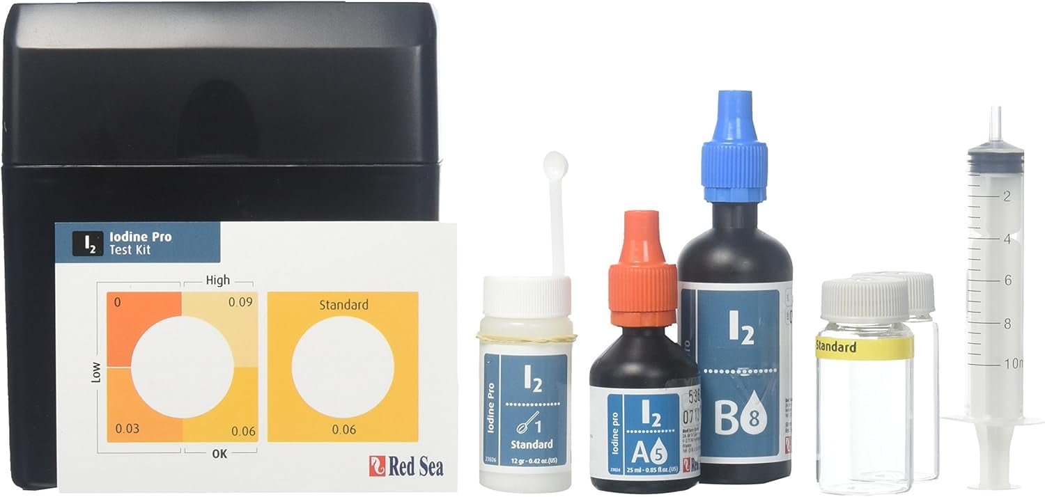Red Sea Fish Pharm ARE21430 Saltwater Iodine Pro Test Kit for Aquarium ...